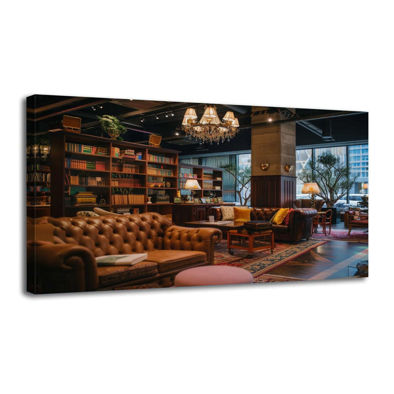 XEOSLKRH Wall Art Canvas Decor Print luxury classic interior lounge ...