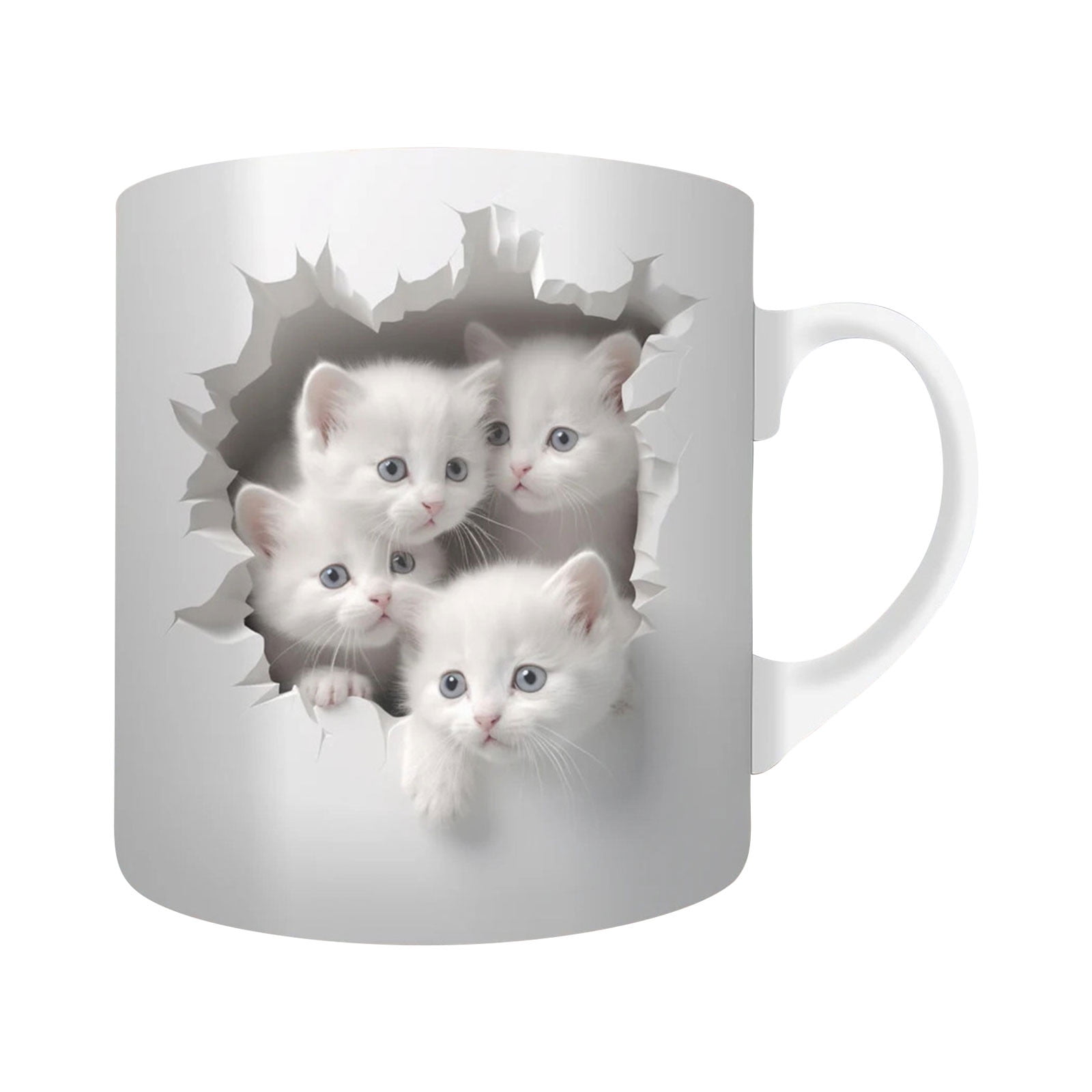 XEOVHV 3D Cat Mug,Funny Cat Heat Changing Ceramic Coffee Mug, 11 oz ...