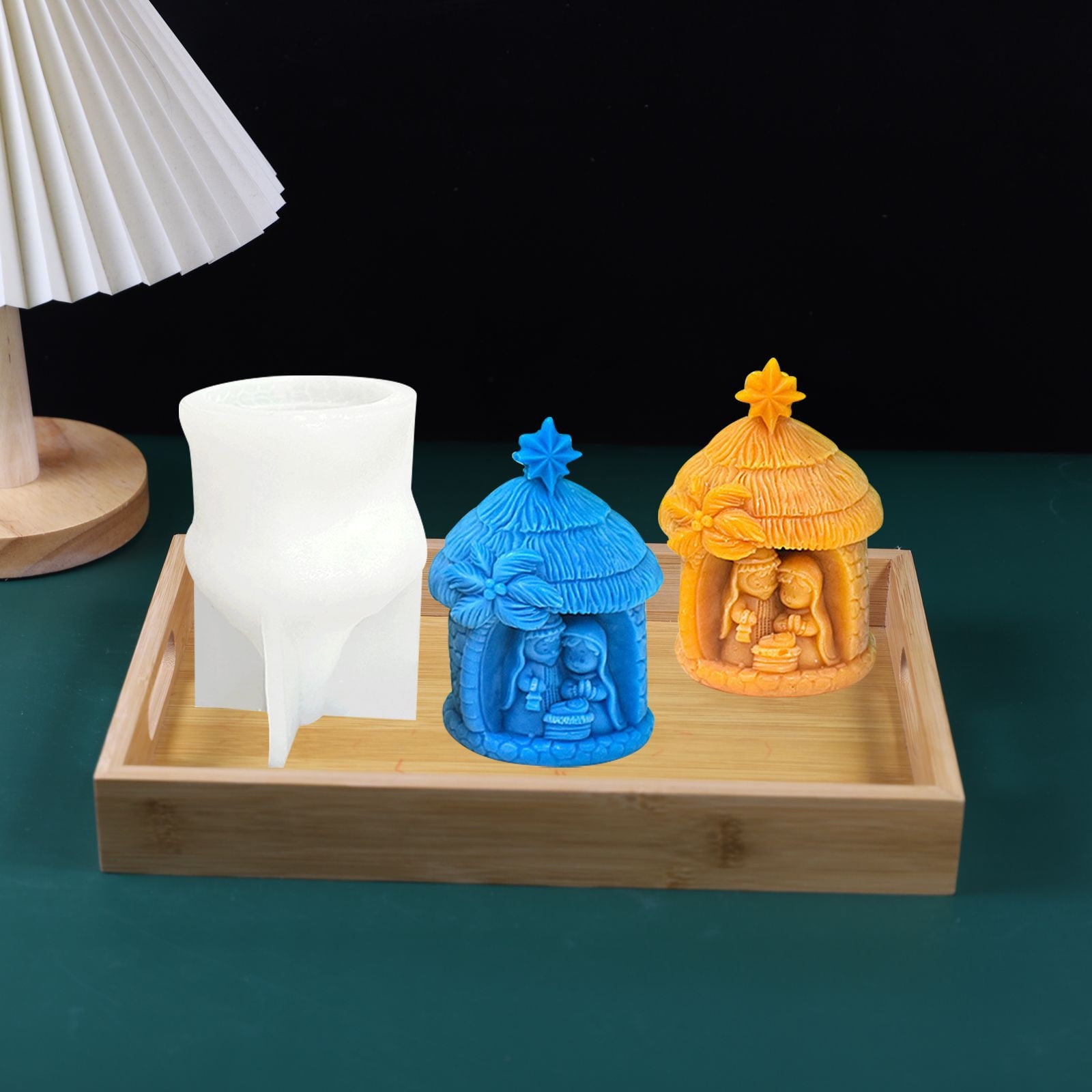 XEOVHV 3D Nativity Jesus Family Shape Candle Silicone Molds for DIY ...