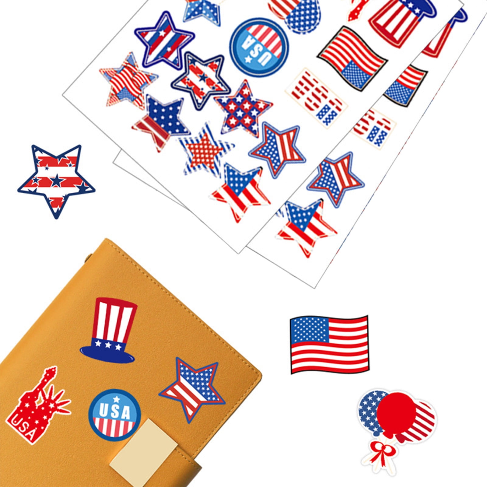 XEOVHV 4th of July Stickers, Independence Day Stickers for Kids Adults ...