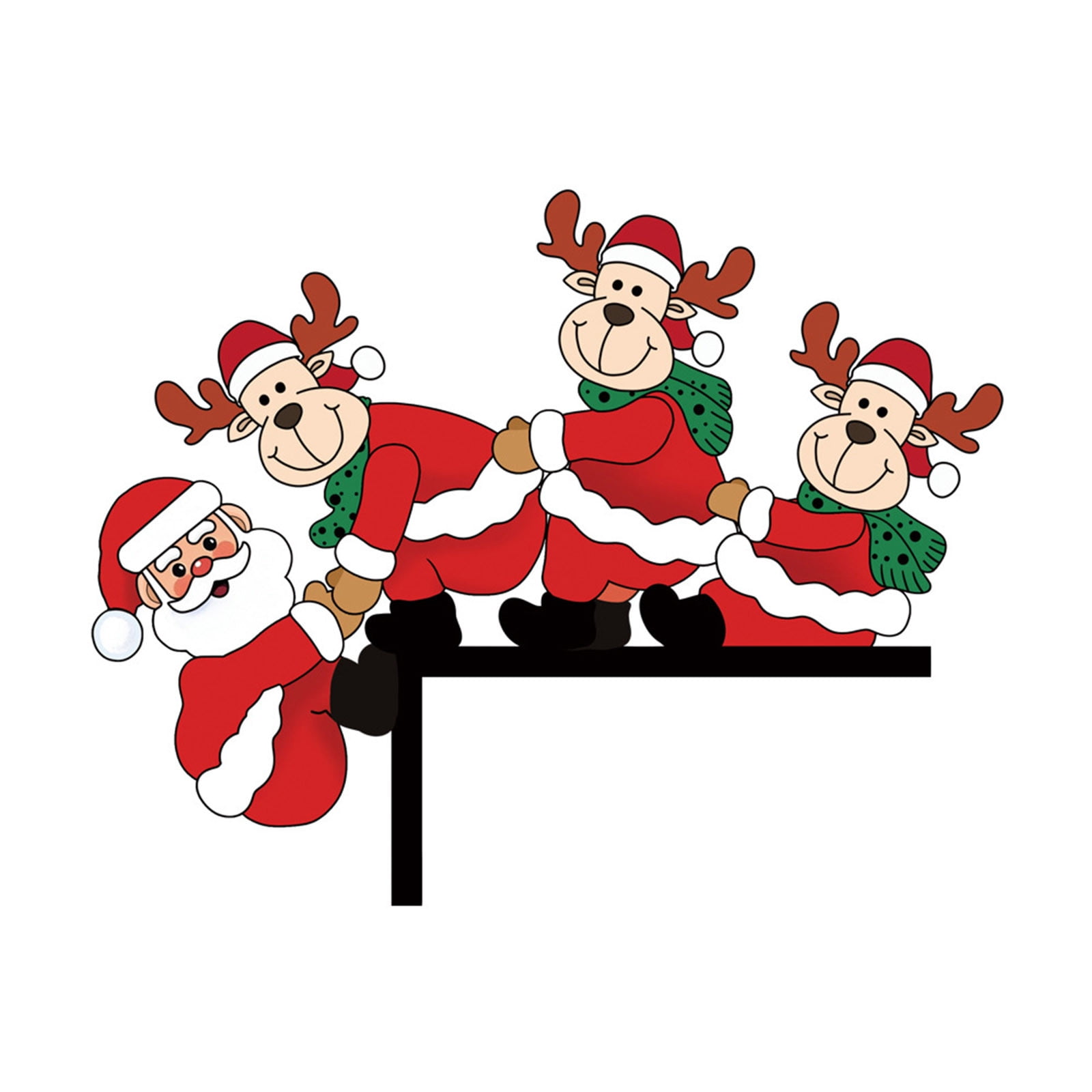 XEOVHV Christmas Door Corner Decoration,Christmas Santa Claus Reindeer ...