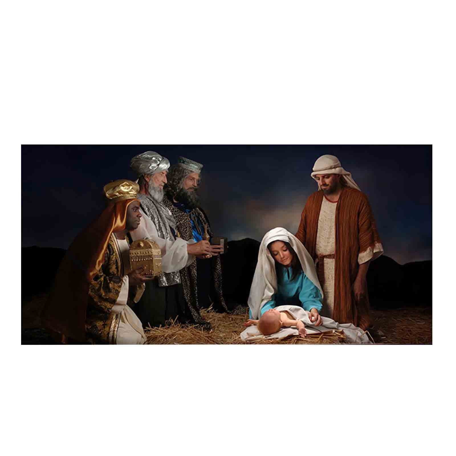 XEOVHV Christmas Nativity Garage Door Banner , Nativity Scene Murals ...