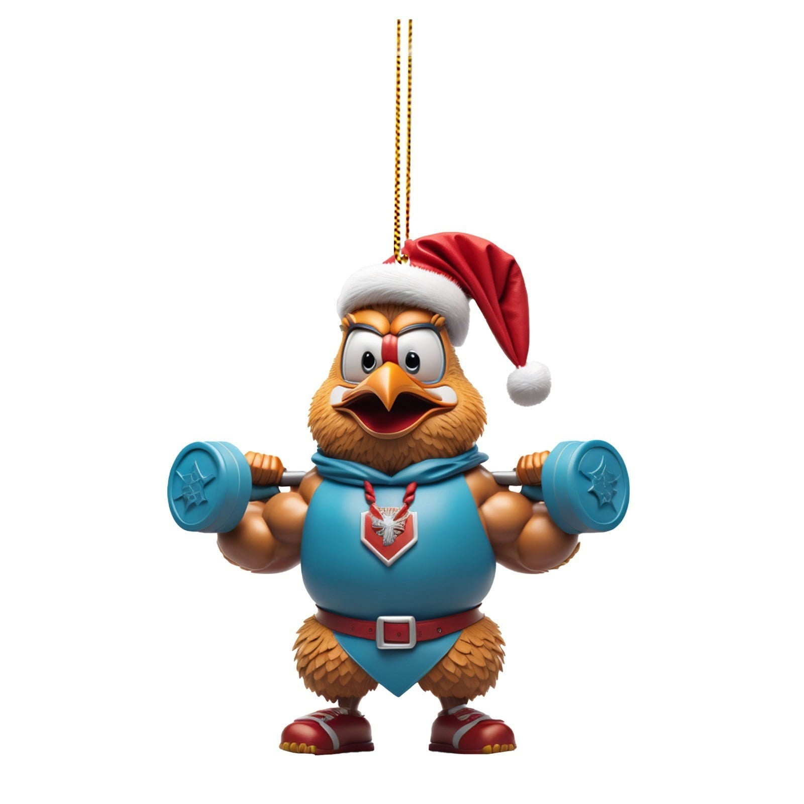 XEOVHV Christmas Tree Cute Muscle Chicken Pendant，Acrylic Cartoon ...