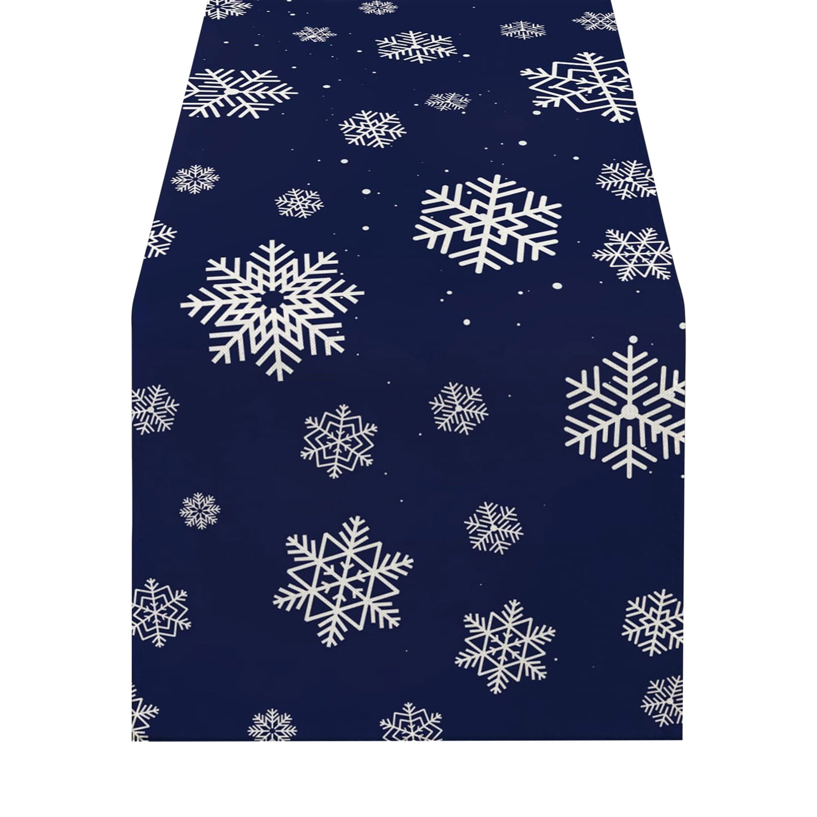 XEOVHV Clearance Christmas Table Runners,Blue Snowflake Table Runner ...