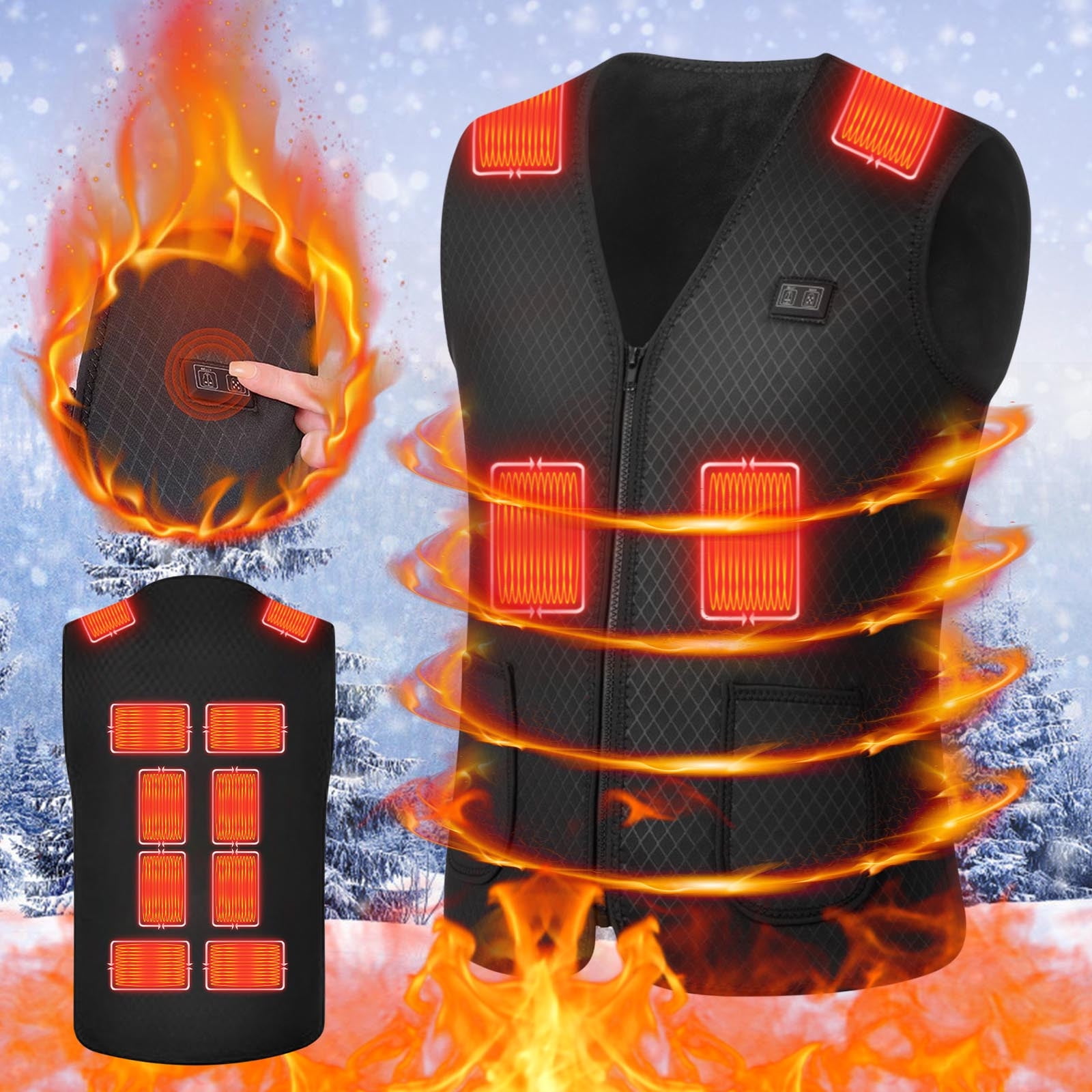 XEOVHV Heated Vest for Men Women, Rechargeable Heated Vest with Battery ...