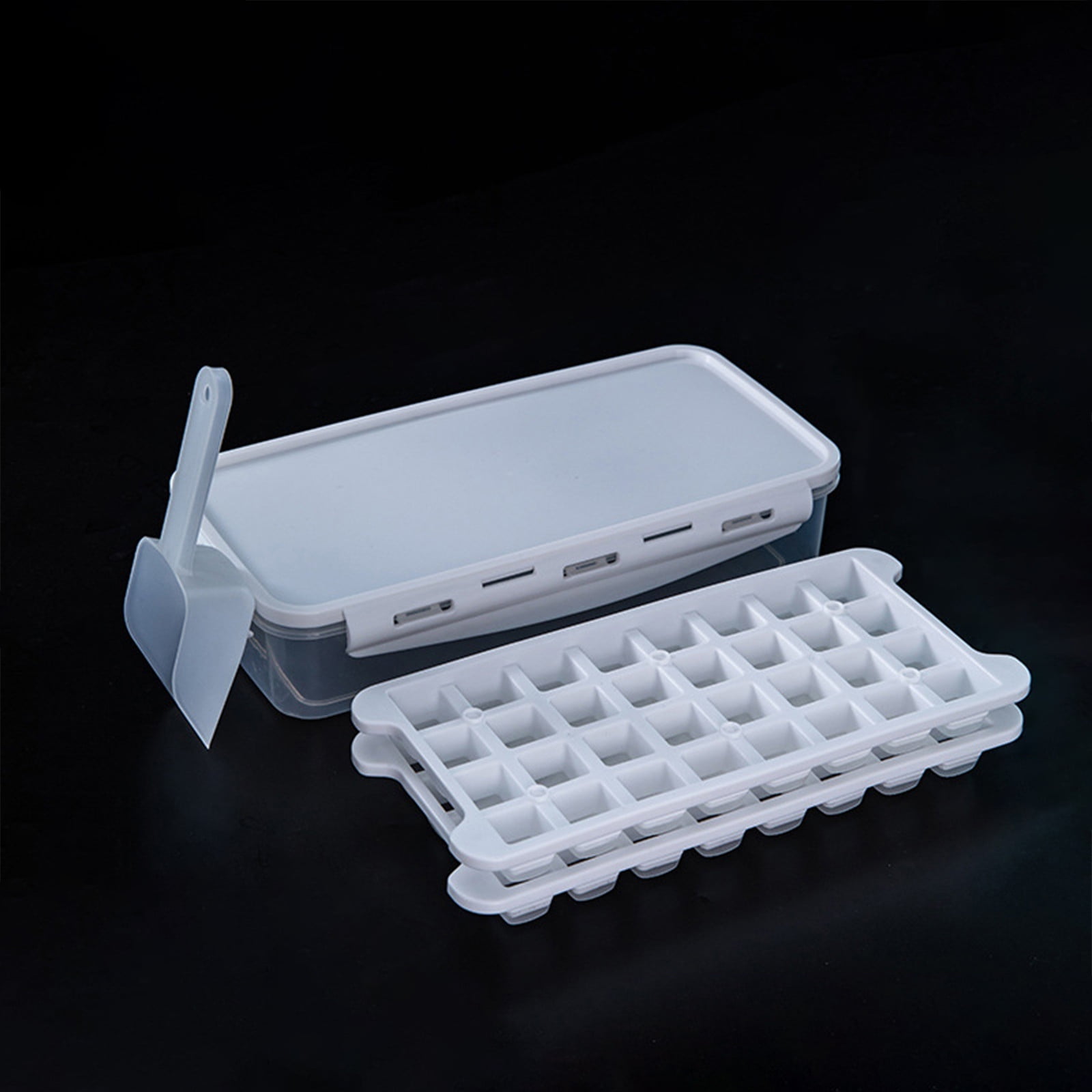 XEOVHV Ice Cube Tray, Stackable Ice Trays for Freezer with Lid and Bin ...