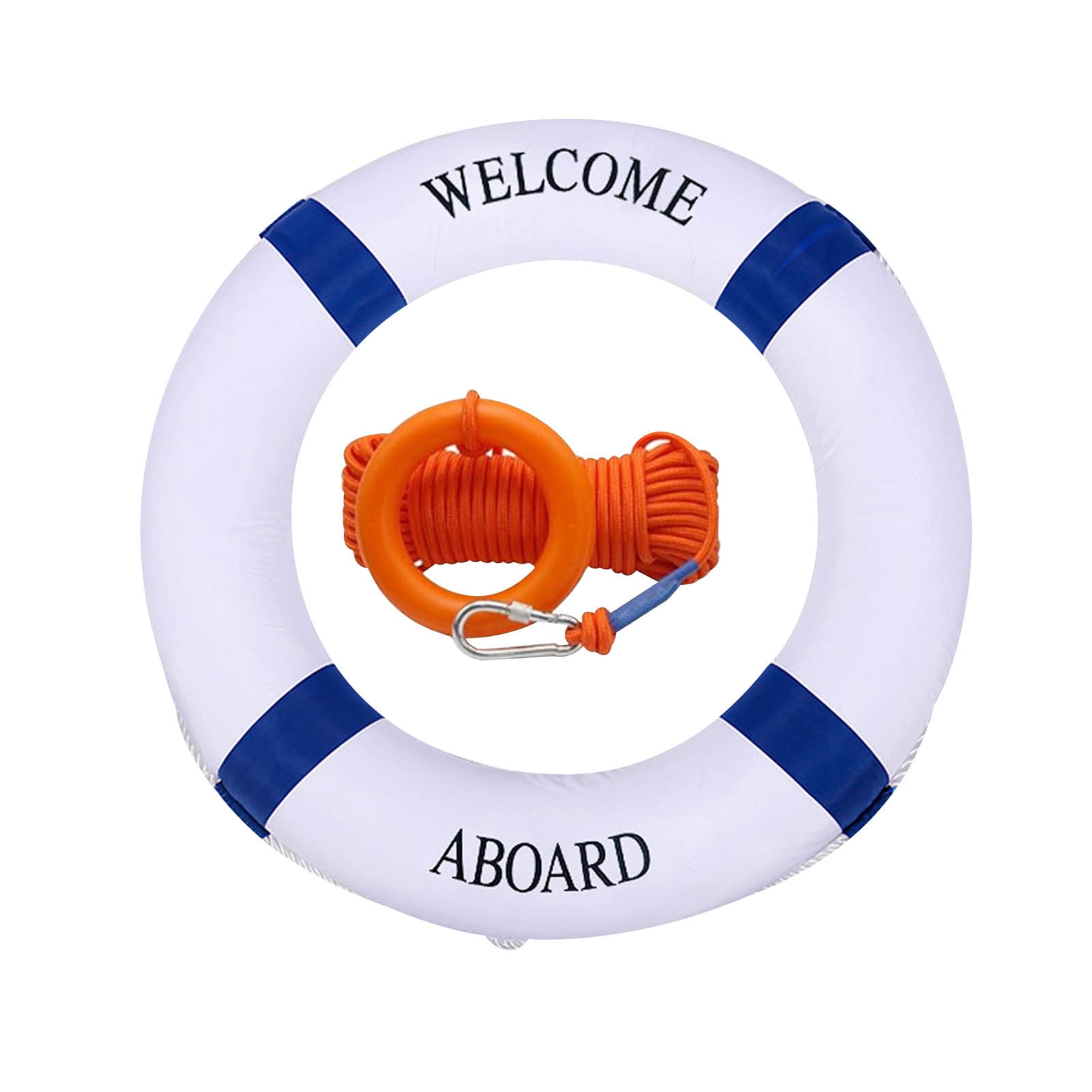 XEOVHV 20" Lifebuoy Set with 98.4FT Rope, Reflective Foam Ring for Pool ...
