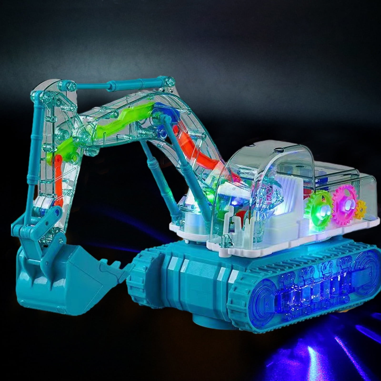 XEOVHV Light Up Transparent Excavator Toy for Kids, 1PC,Toy Excavator ...