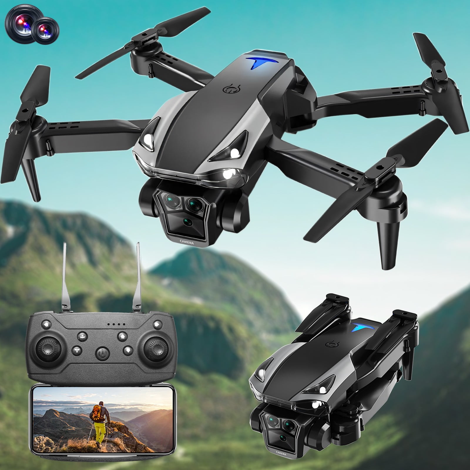 Xeovhv Mini Drone For Kids With 1080p Hd Fpv Camera Foldable Remote
