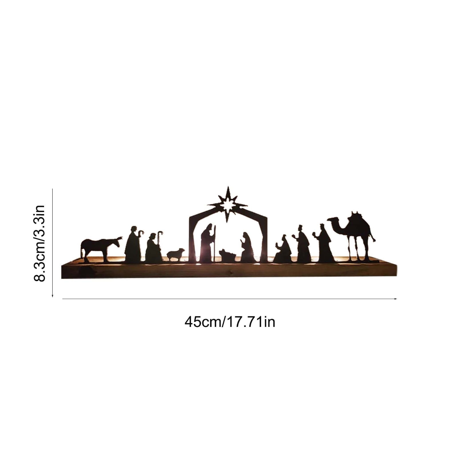 XEOVHV Nativity Sets for Christmas Indoor Decor,Black Metal Nativity ...