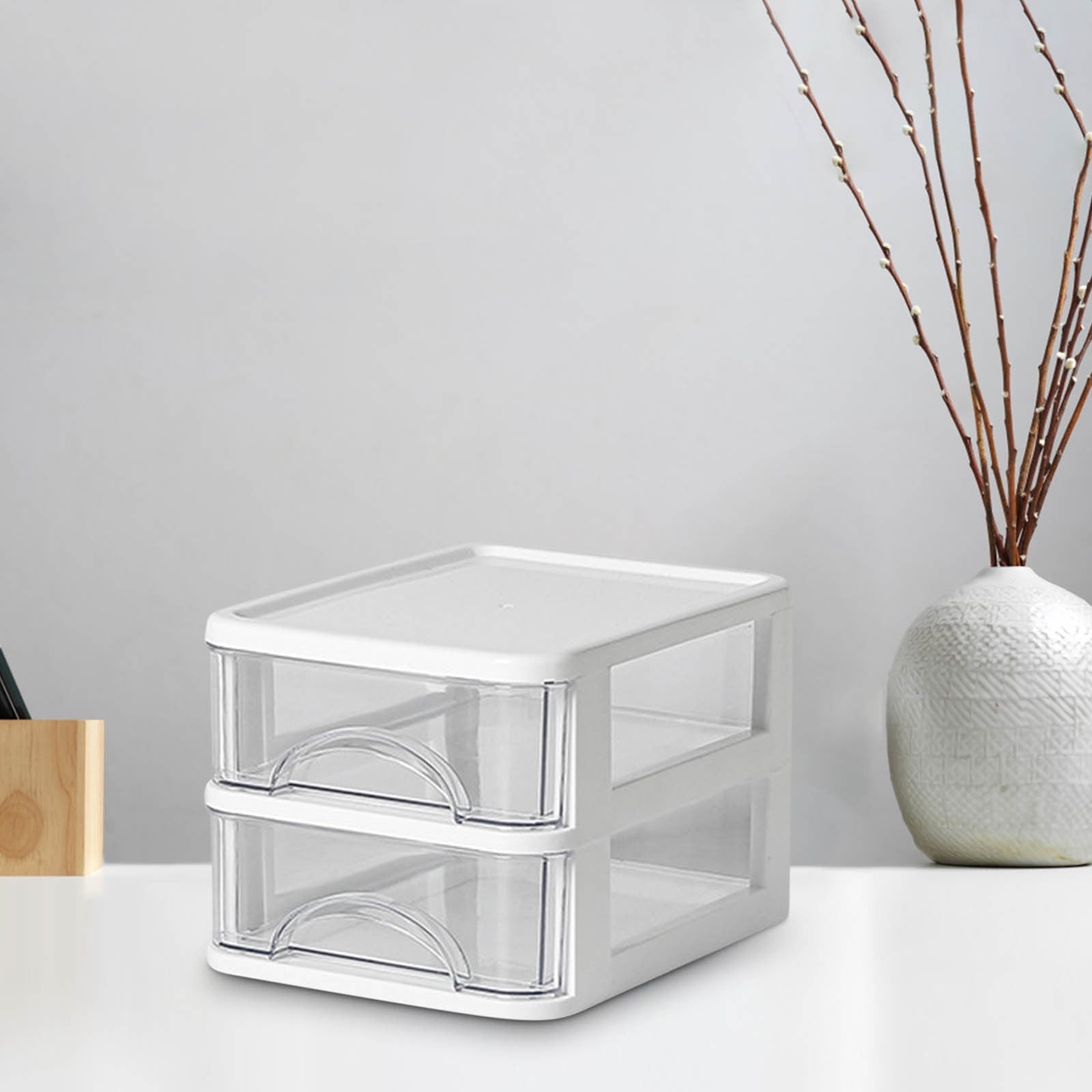 XEOVHV Office Desktop Storage Box,Rectangular Desktop Drawers,Plastic ...