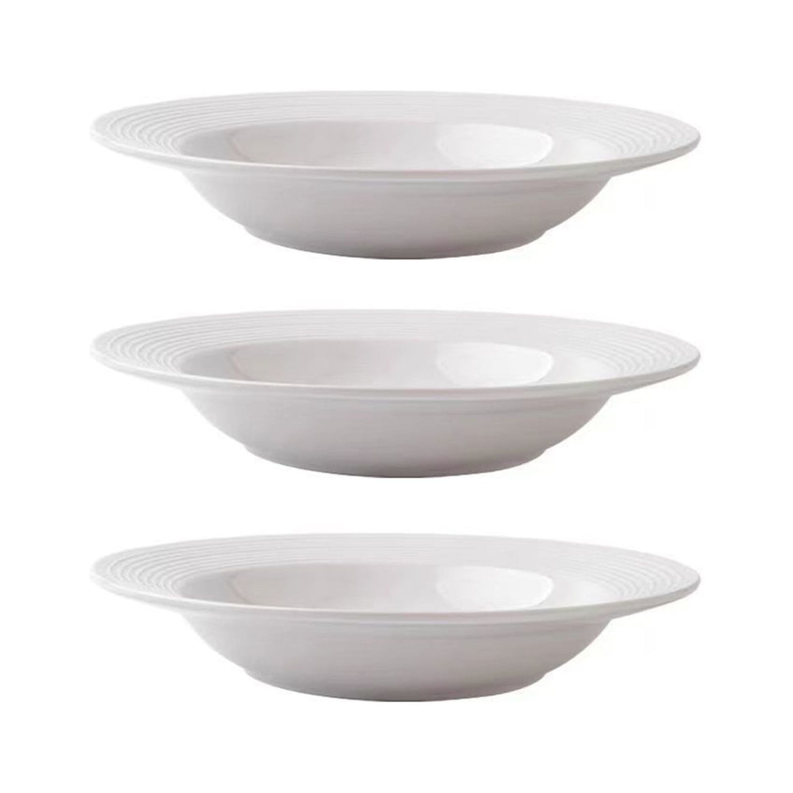XEOVHV Porcelain Wide Rim Bowls, White, 20 oz, 3 Pack - Walmart.com