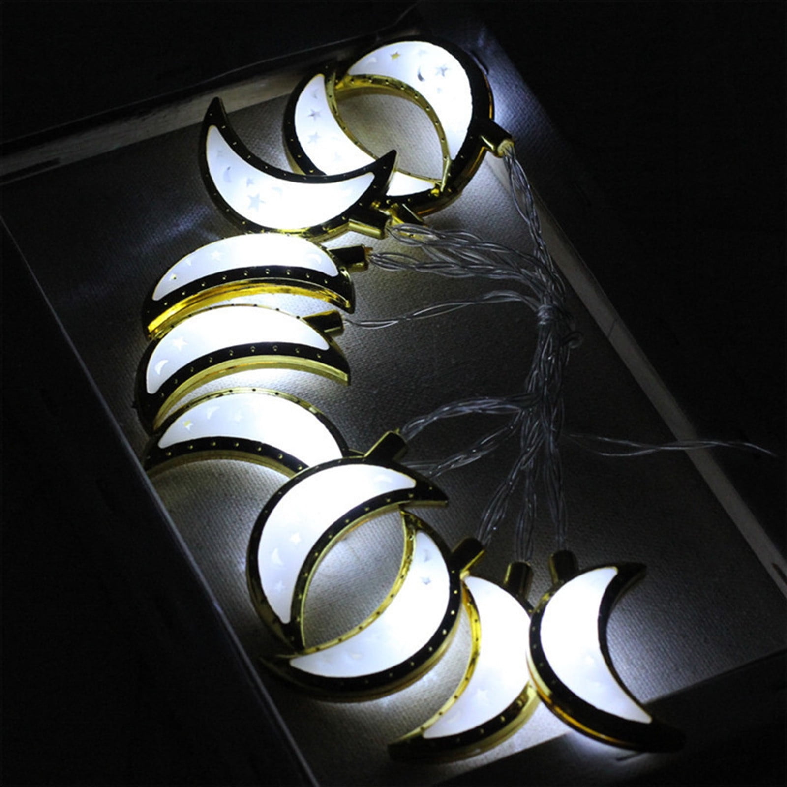 XEOVHV Ramadan Decorations, 10 LED Ramadan Curtain Lights, Plug-in ...