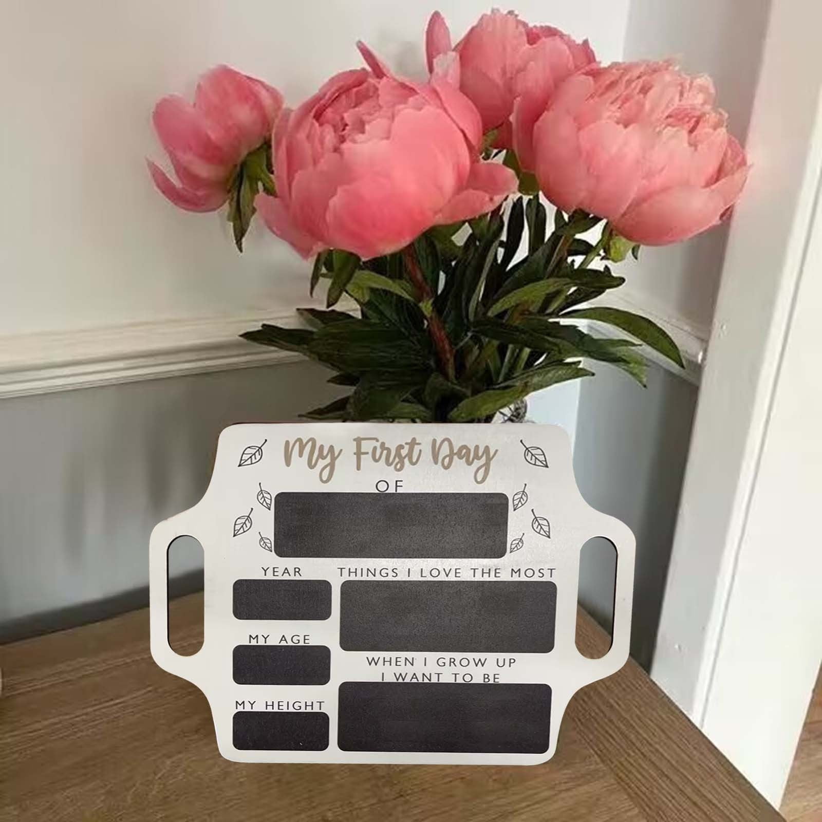 XEOVHV Sign Board, Portable Hang Back School Blackboard Sign, My First ...