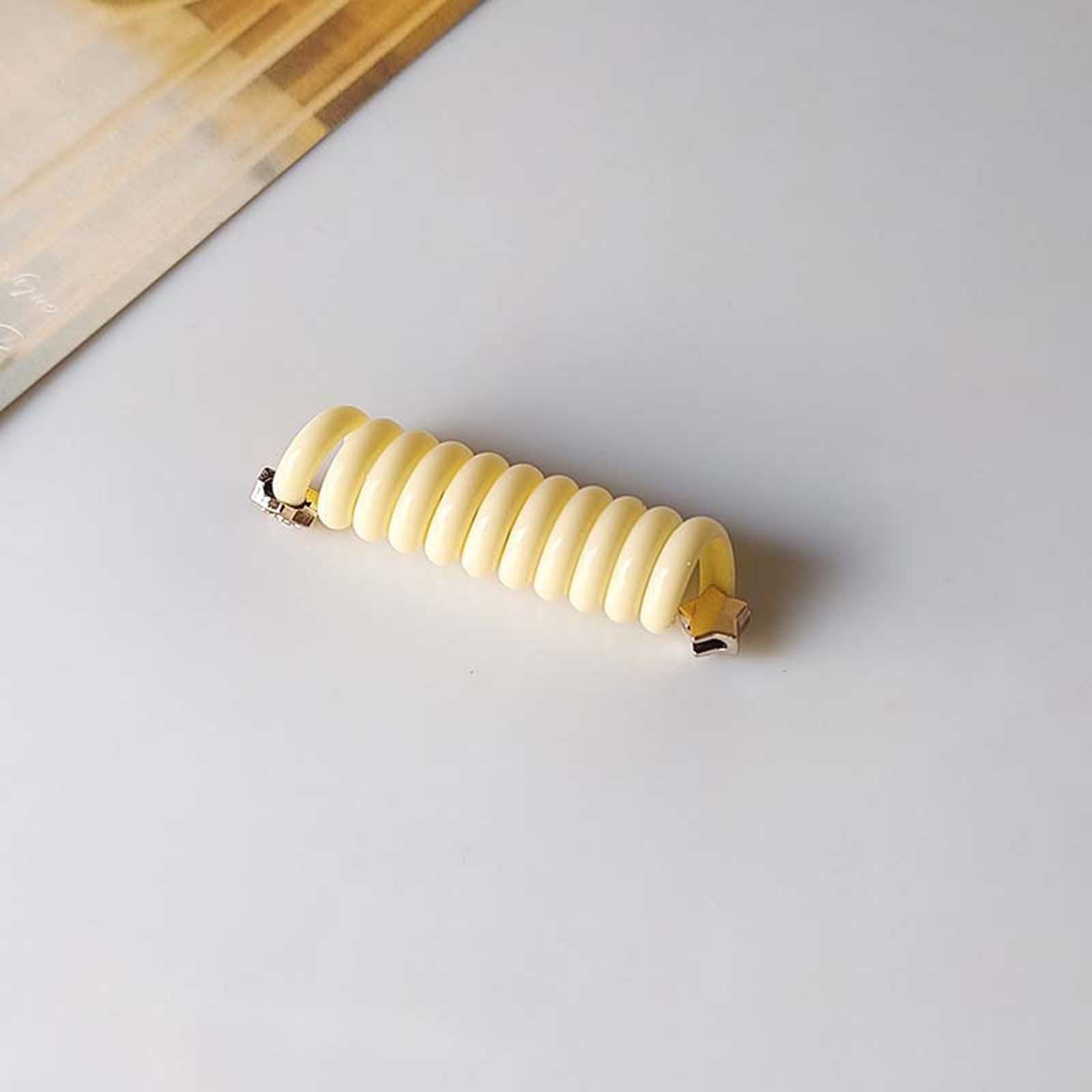 XEOVHV Telephone Wire Hair Bands,Spiral Coil Ponytail Clip for Women ...