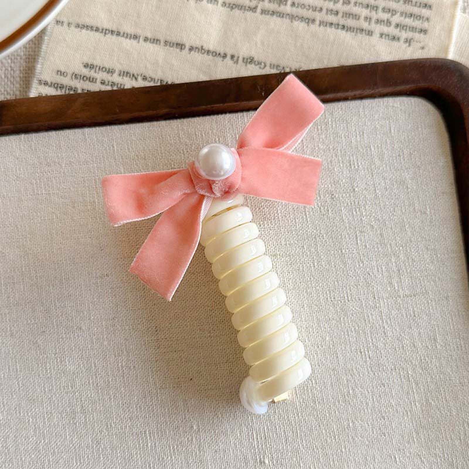 XEOVHV Telephone Wire Hair Bands,Spiral Coil Ponytail Clip for Women ...