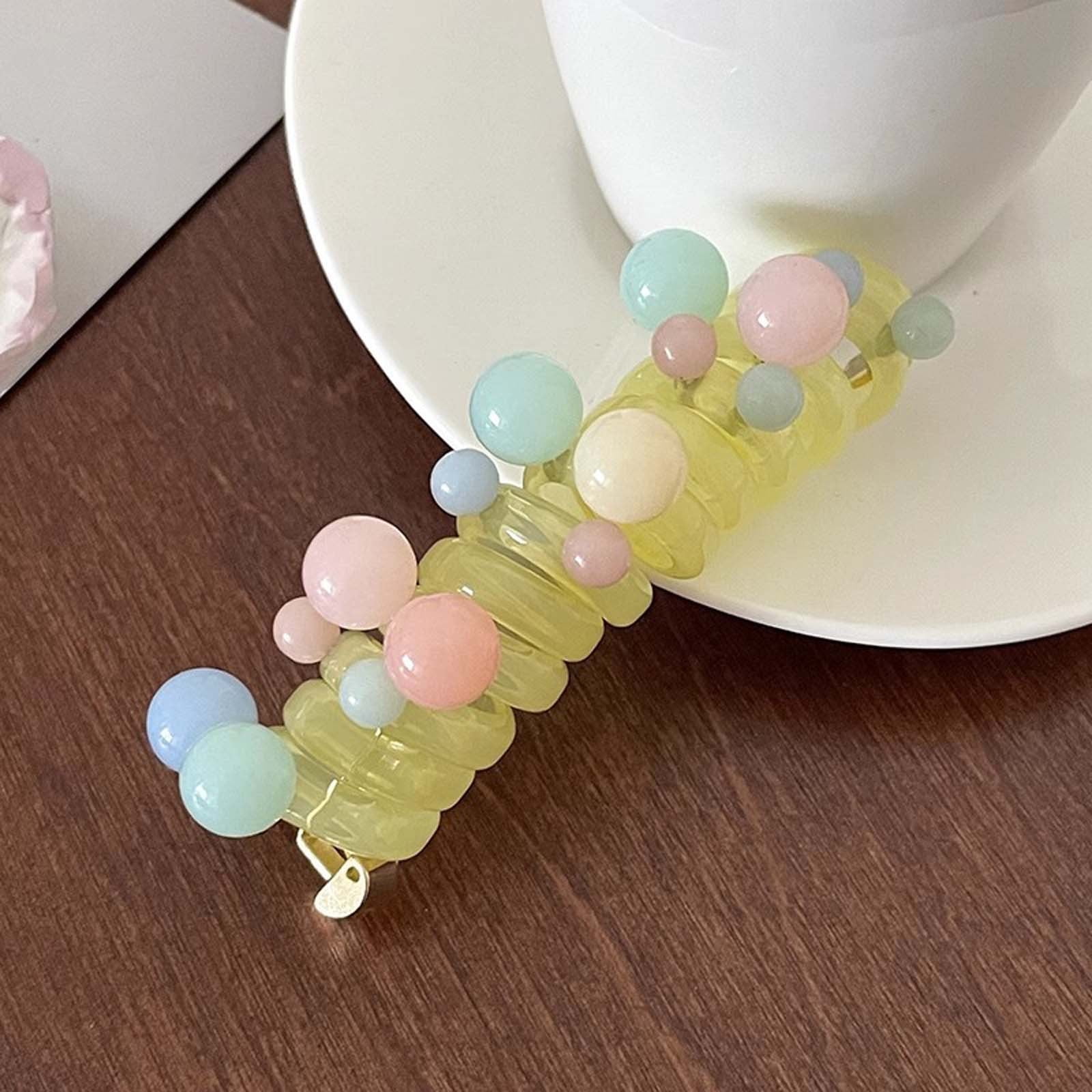 XEOVHV Telephone Wire Hair Bands,Spiral Coil Ponytail Clip for Women ...