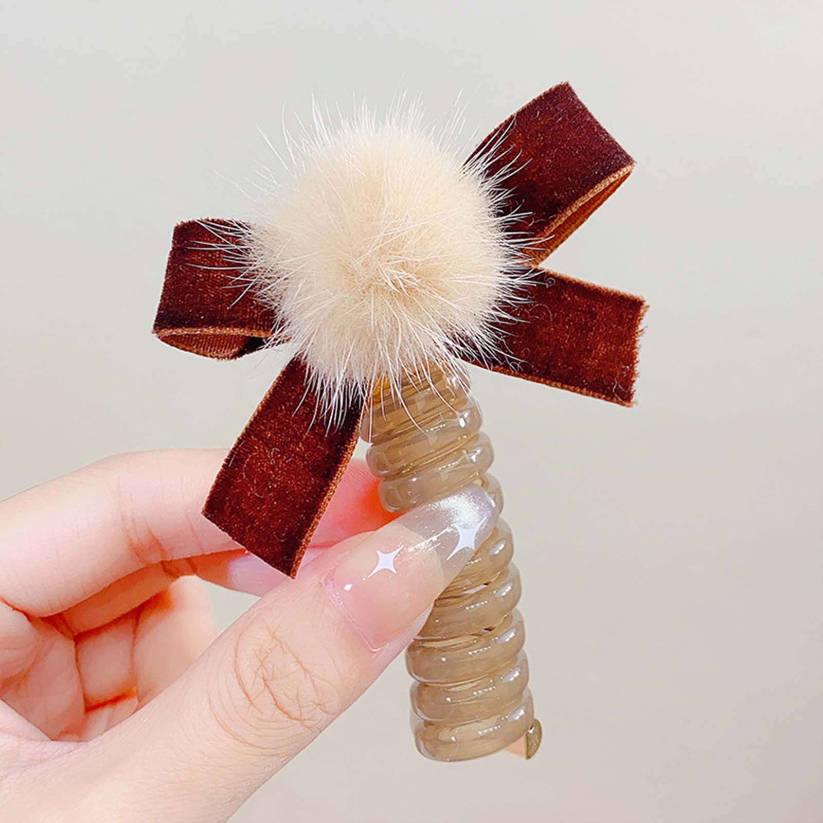 XEOVHV Telephone Wire Hair Bands,Spiral Coil Ponytail Clip for Women ...