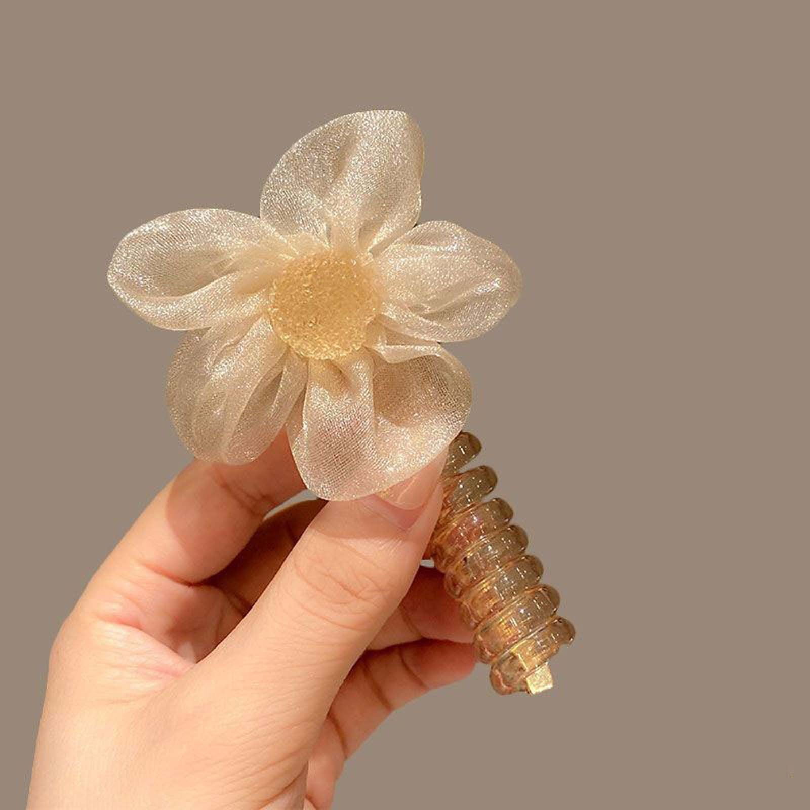 XEOVHV Telephone Wire Hair Bands,Spiral Coil Ponytail Clip for Women ...