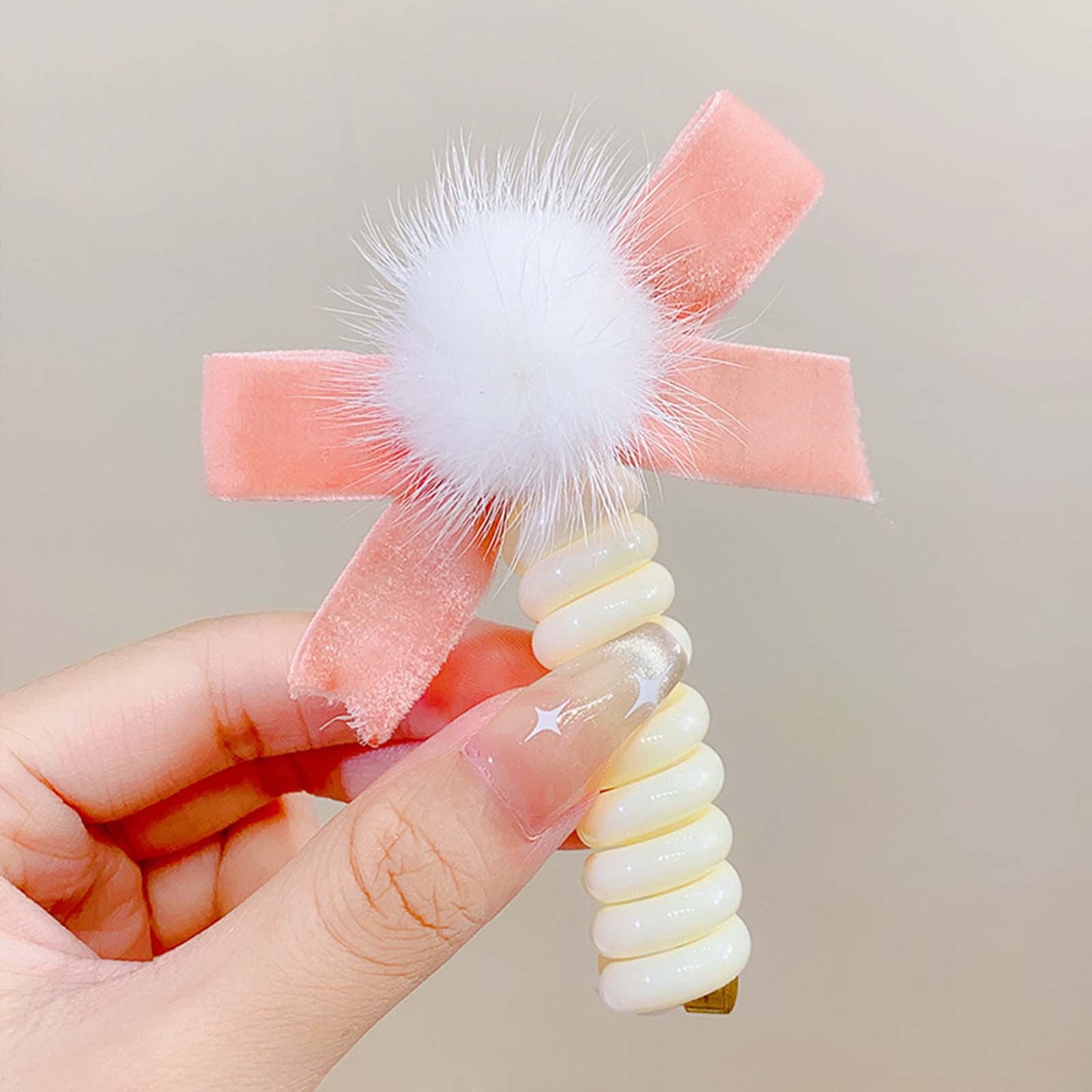 XEOVHV Telephone Wire Hair Bands,Spiral Coil Ponytail Clip for Women ...