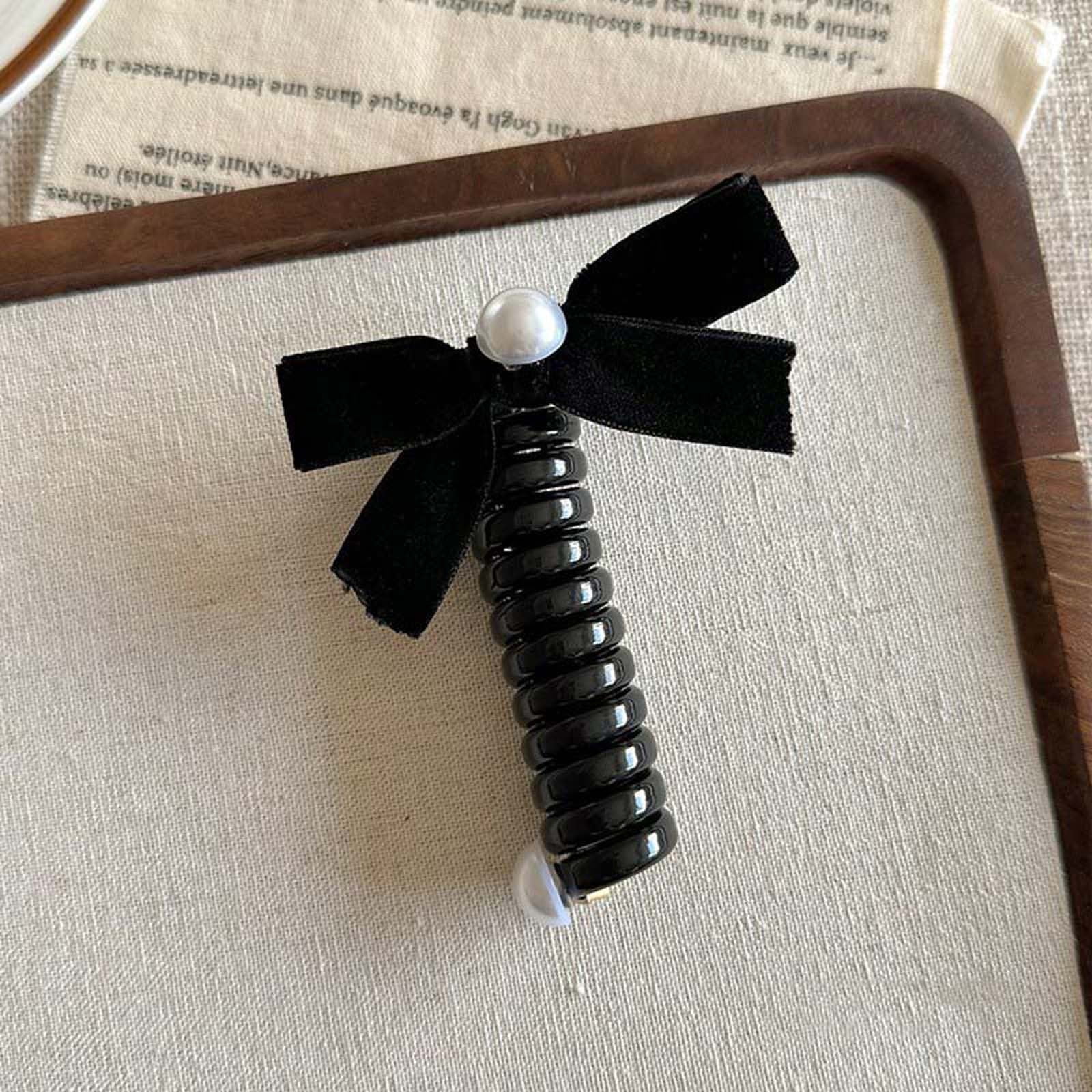 XEOVHV Telephone Wire Hair Bands,Spiral Coil Ponytail Clip for Women ...