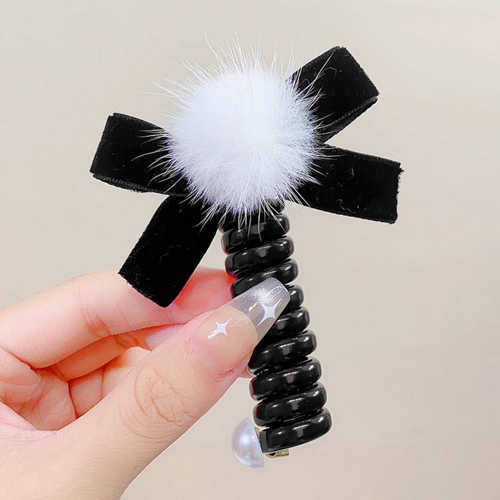 XEOVHV Telephone Wire Hair Bands,Spiral Coil Ponytail Clip for Women ...