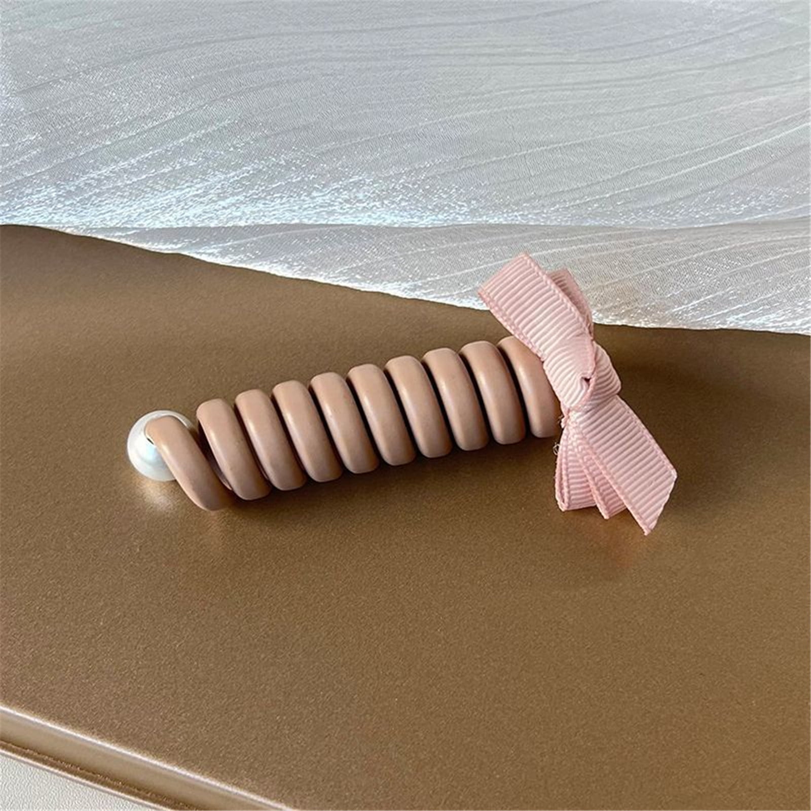 XEOVHV Telephone Wire Hair Bands,Spiral Coil Ponytail Clip for Women ...