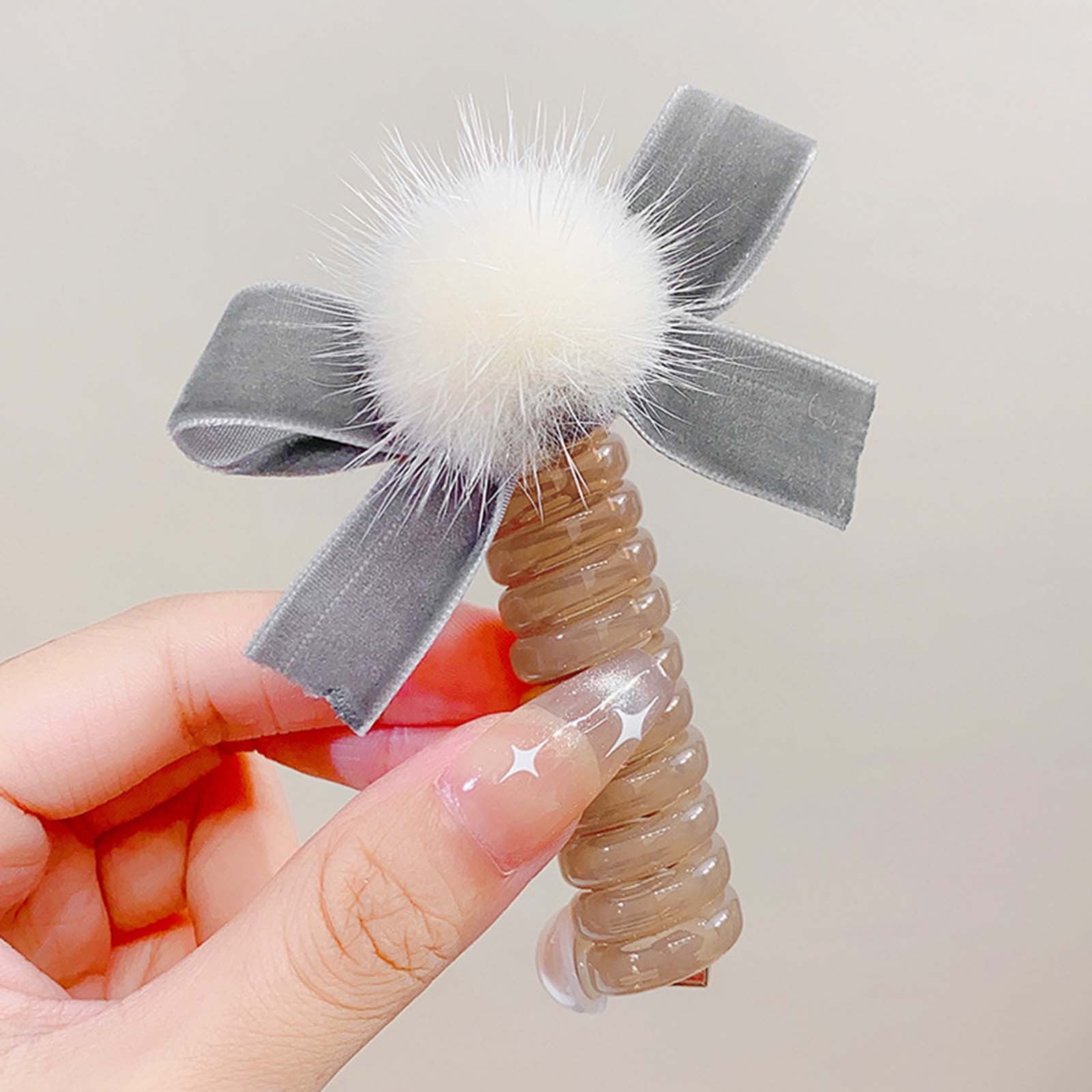 XEOVHV Telephone Wire Hair Bands,Spiral Coil Ponytail Clip for Women ...