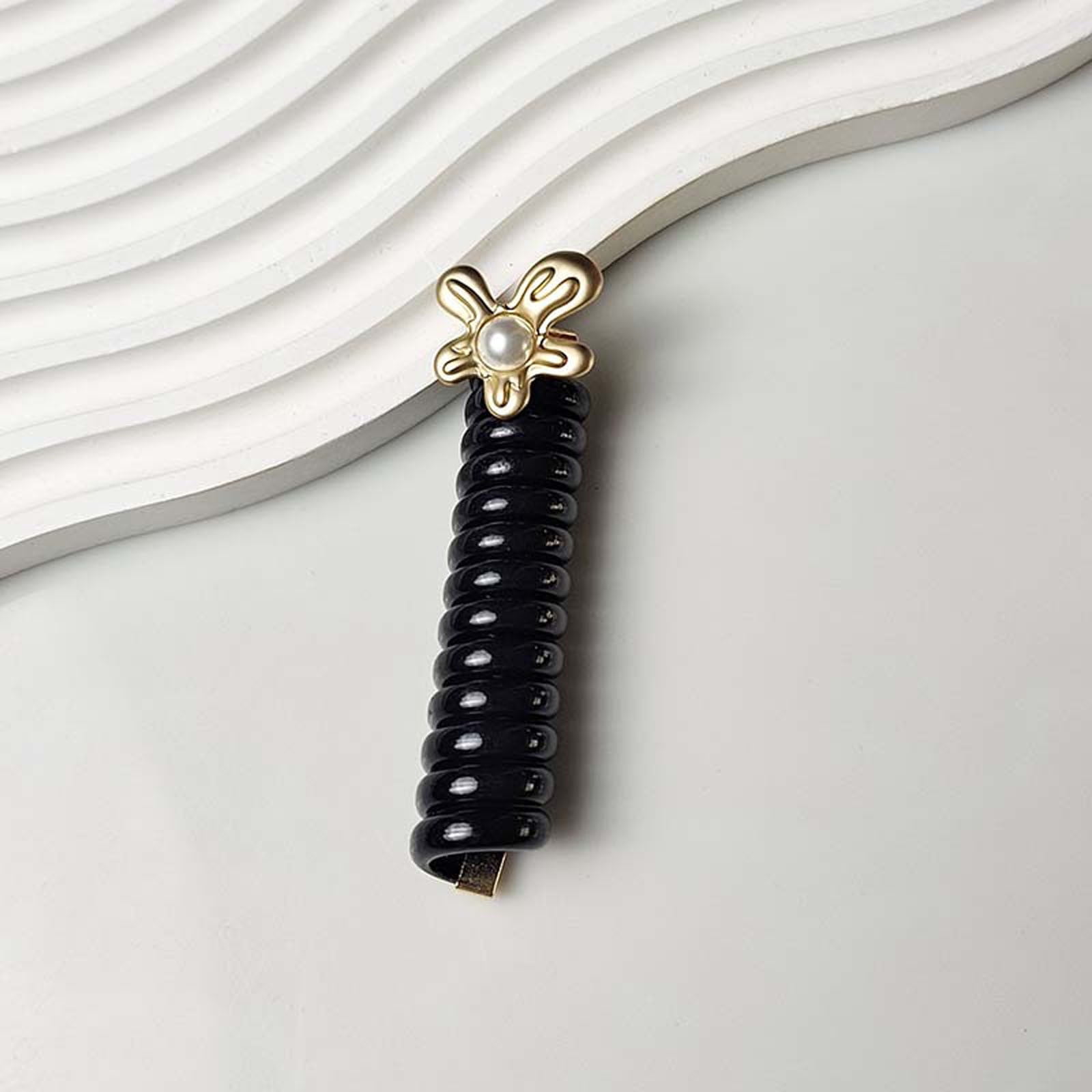 XEOVHV Telephone Wire Hair Bands,Spiral Coil Ponytail Clip for Women ...
