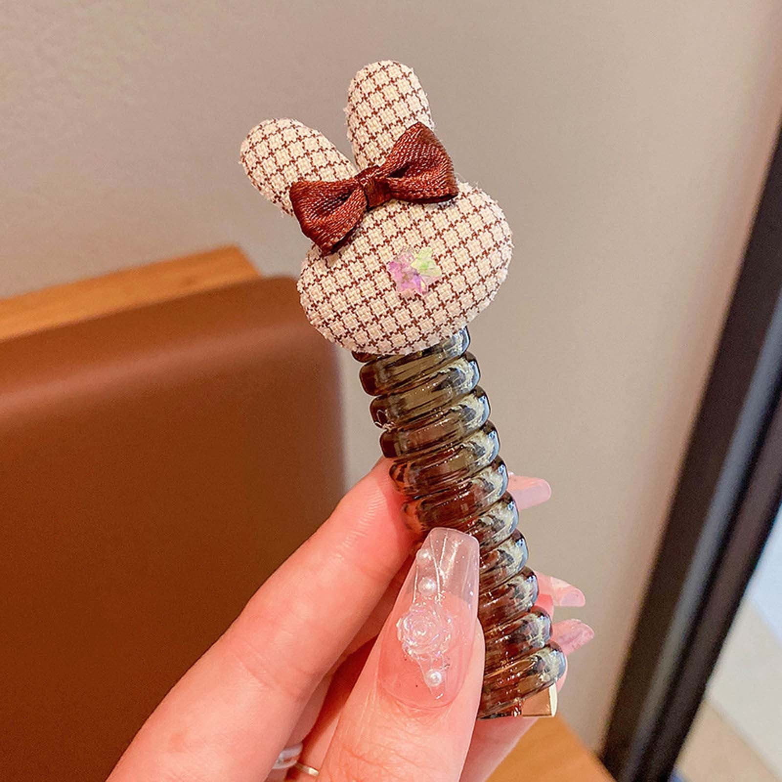 XEOVHV Telephone Wire Hair Bands,Spiral Coil Ponytail Clip for Women ...