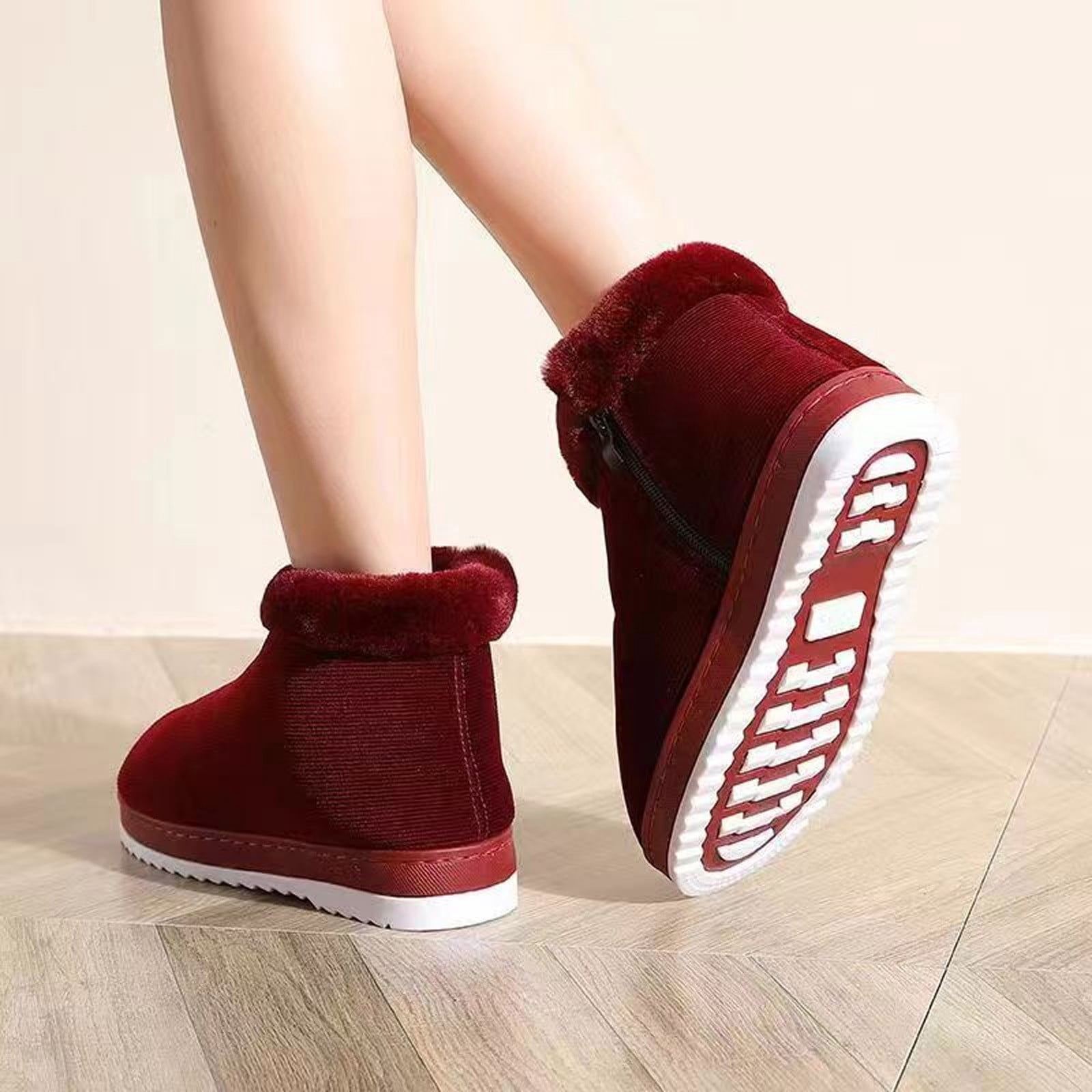 XEOVHV Thickened cotton shoes,The Winter Women's Pile And Thickening ...