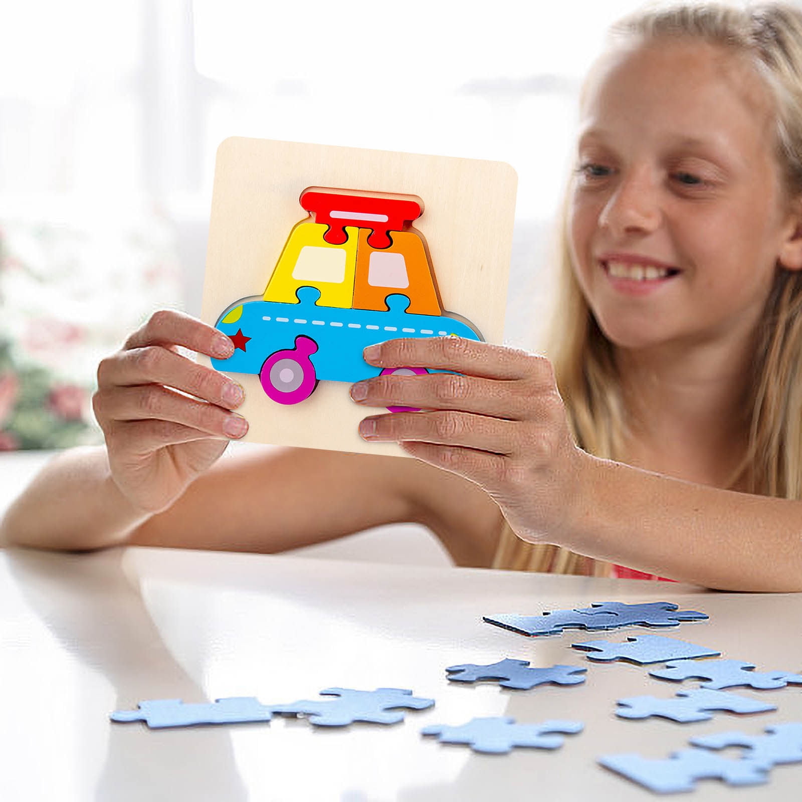 XEOVHV Toddler Puzzles, Wooden Jigsaw Animal Puzzles for 1 2 3 Year Old ...