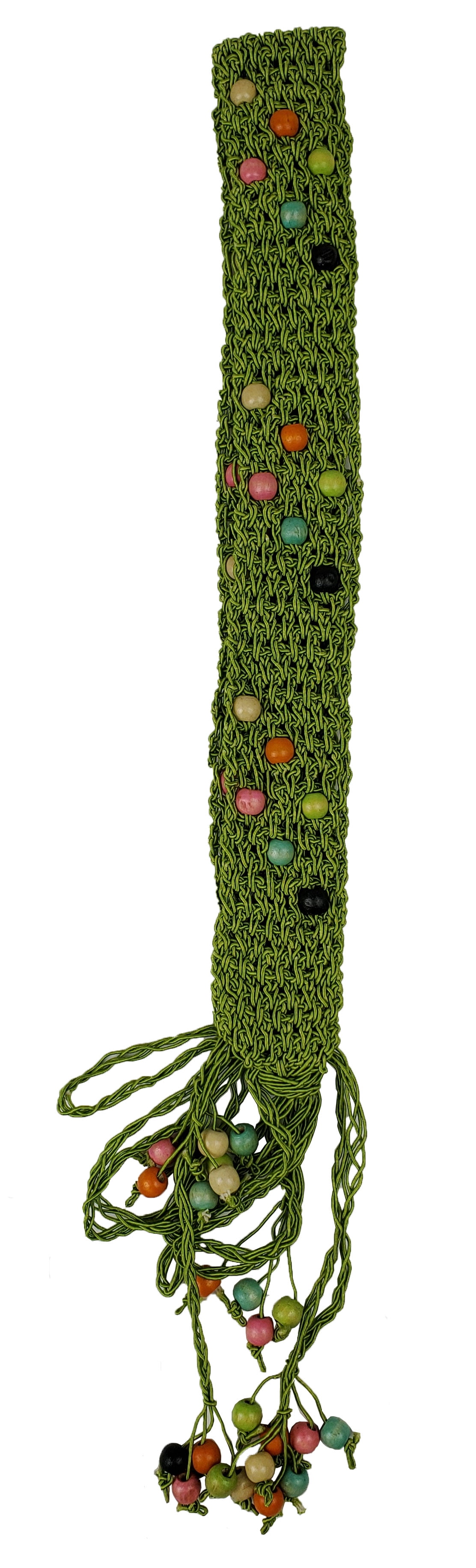 XERU Macrame Knots Fringe String Belts for Women with Wood Beads (Green ...