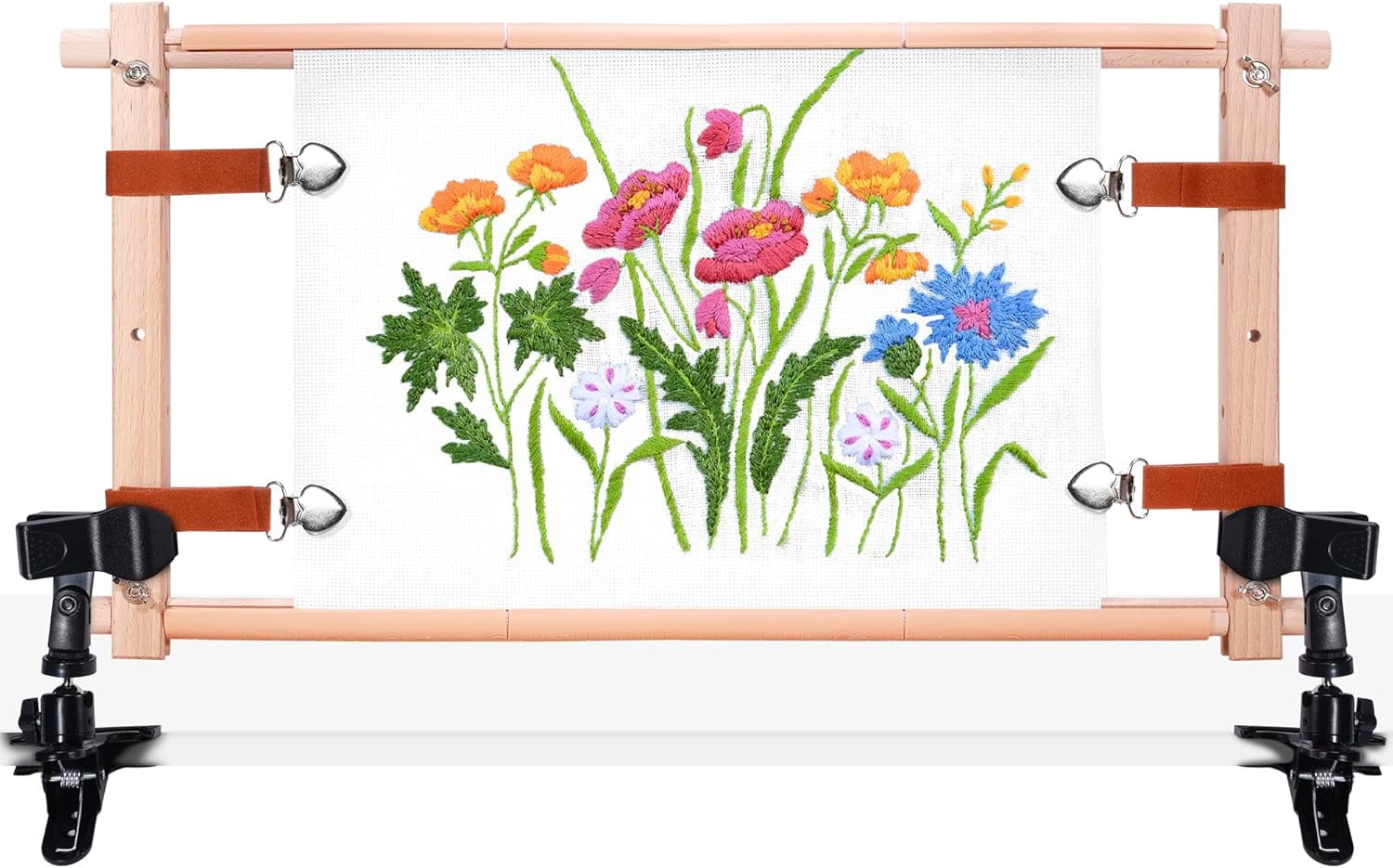 XEmbro Rotated Wooden Embroidery Scroll Frame with Stand, 30 x 12 ...