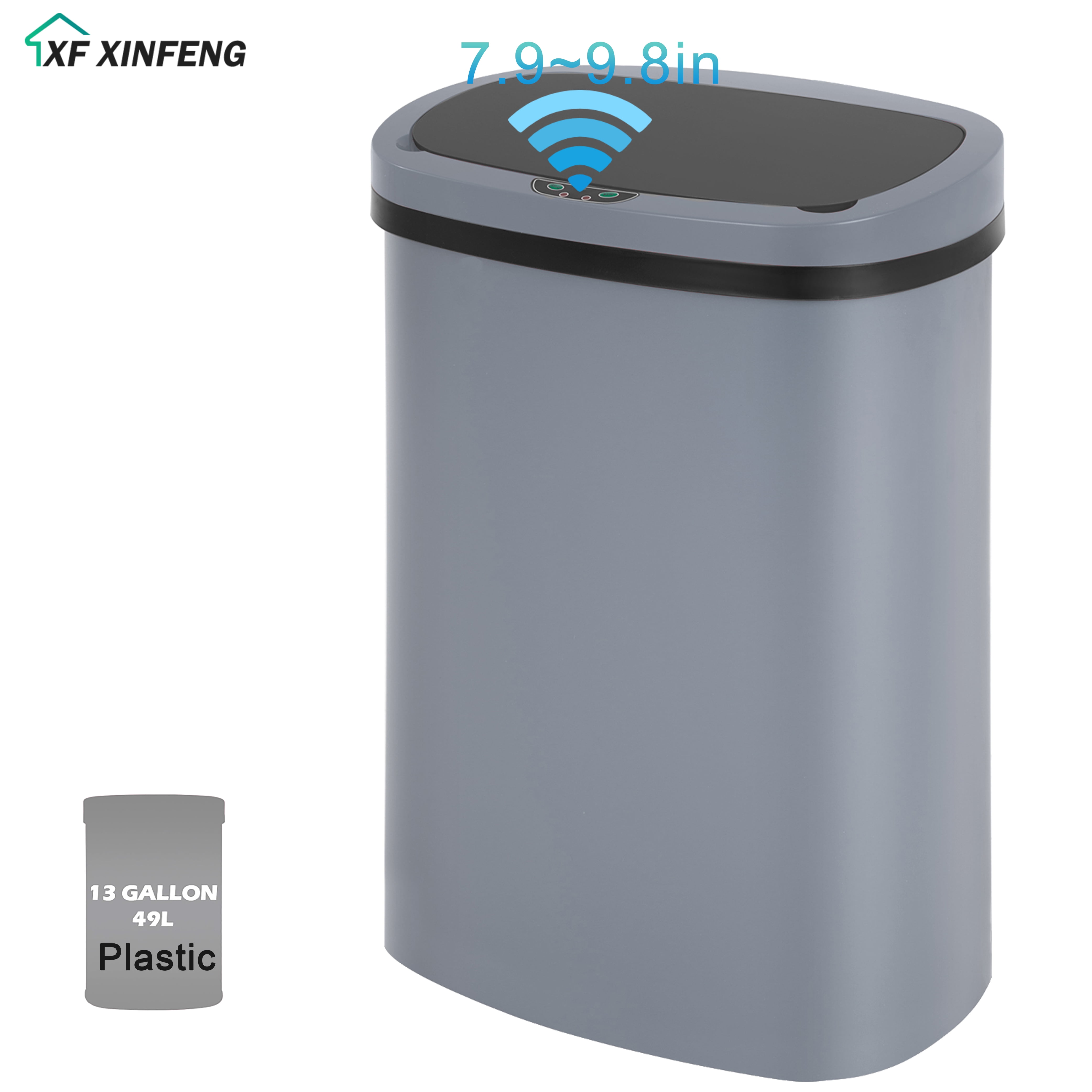 XF XINFENG 13 Gallon 49 L Dustbin Kitchen Trash Can with Lid Automatic ...