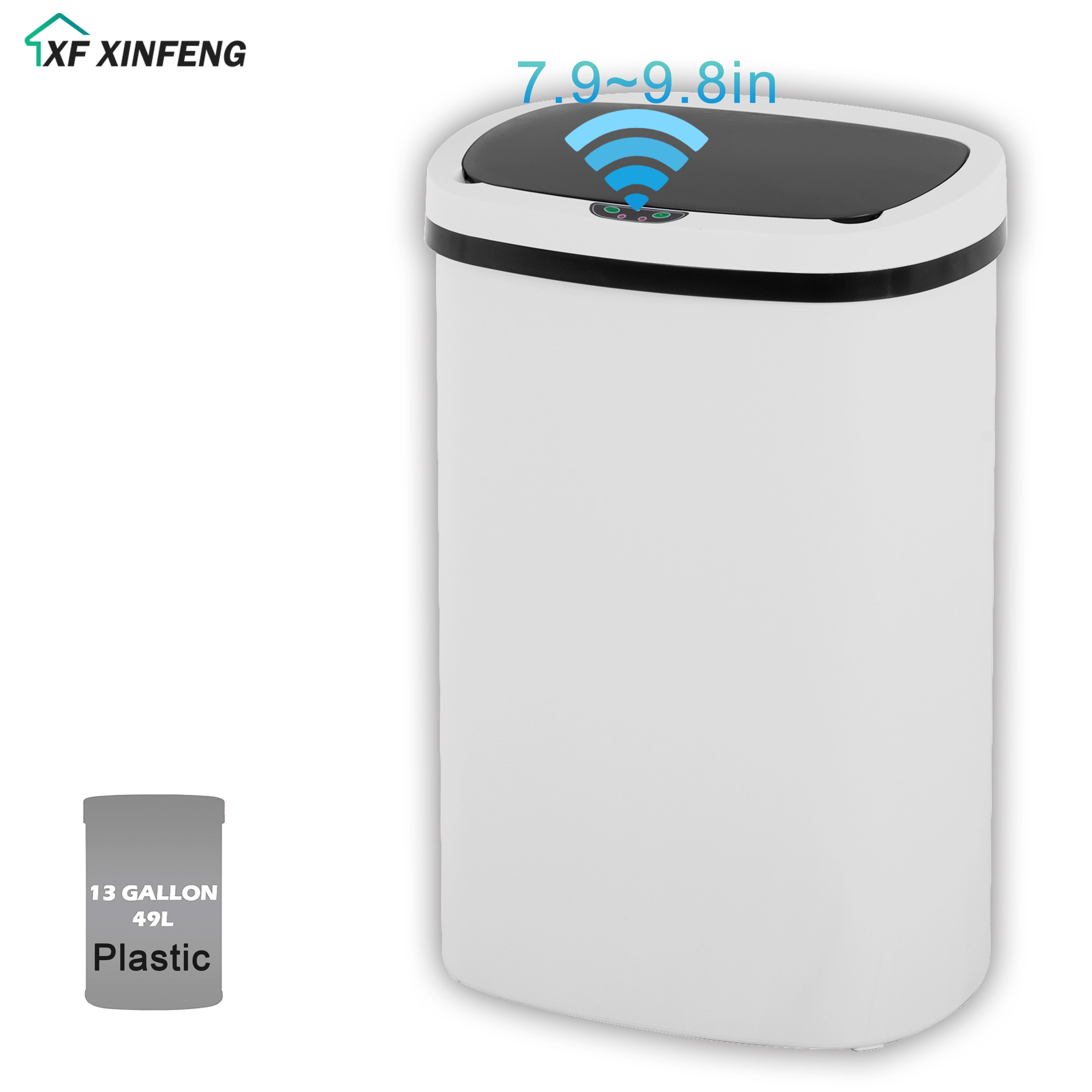 XF XINFENG 13 Gallon 49 L Dustbin Kitchen Trash Can with Lid Automatic ...