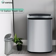 CL.HPAHKL 50L/13G Kitchen Trash Can, Stainless Steel, Soft Close Lid ...