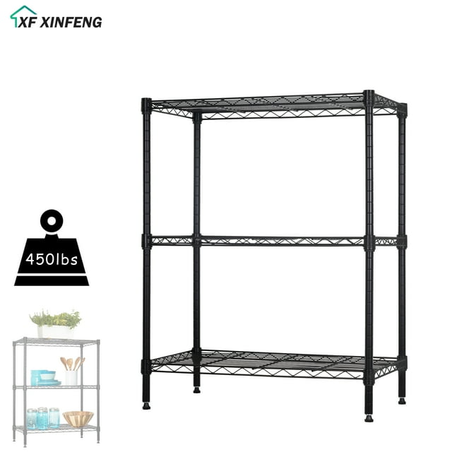 XF XINFENG 3-Tier Adjustable Wire Shelf 3 Shelving Unit 450lbs Capacity ...