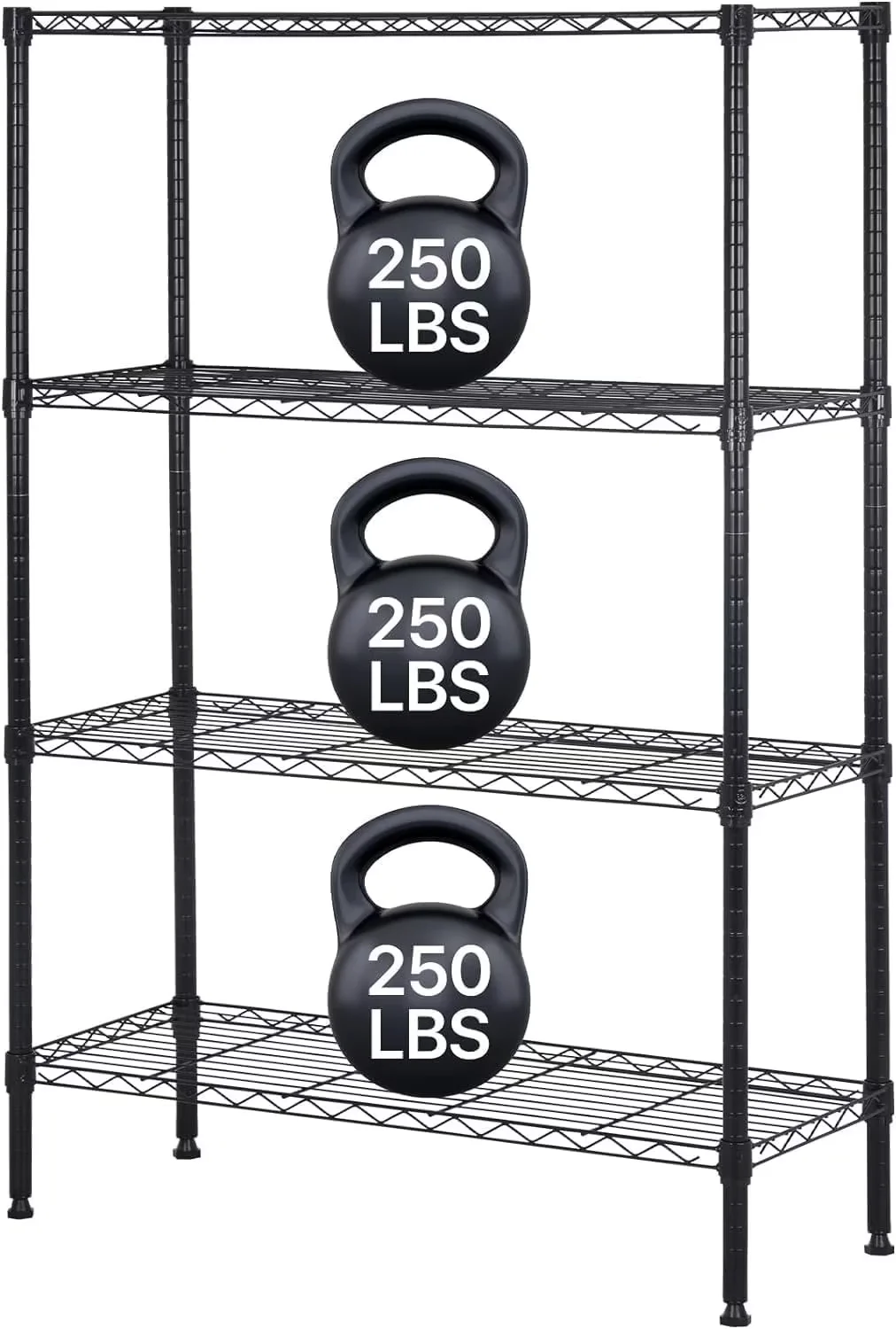 XF XINFENG 4 Shelf Adjustable Wire Shelving Unit, 1000 lbs Capacity ...