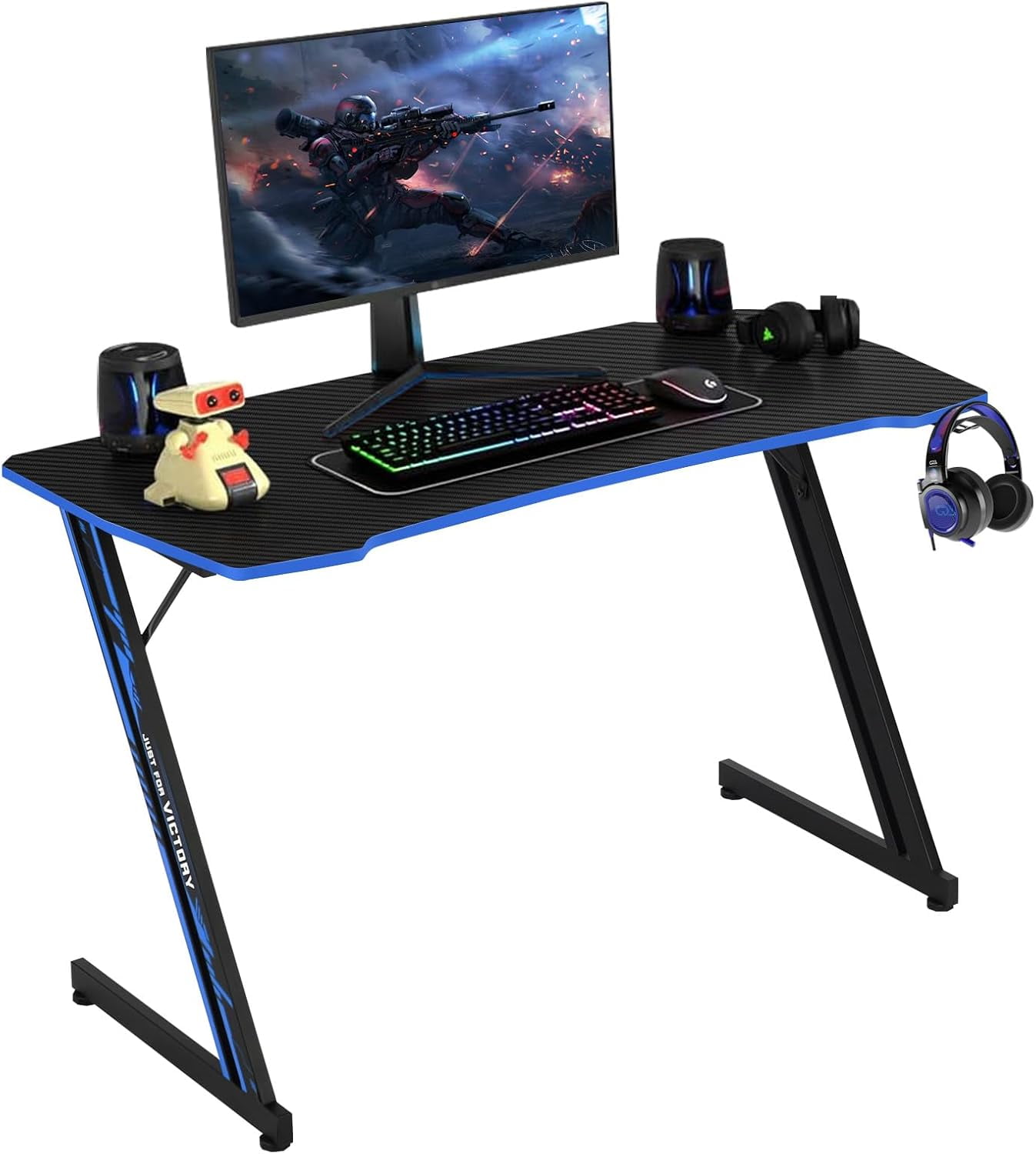 XF XINFENG 47 " Z-Shape Gaming Desk, Ergonomic, Computer/Office/Home ...