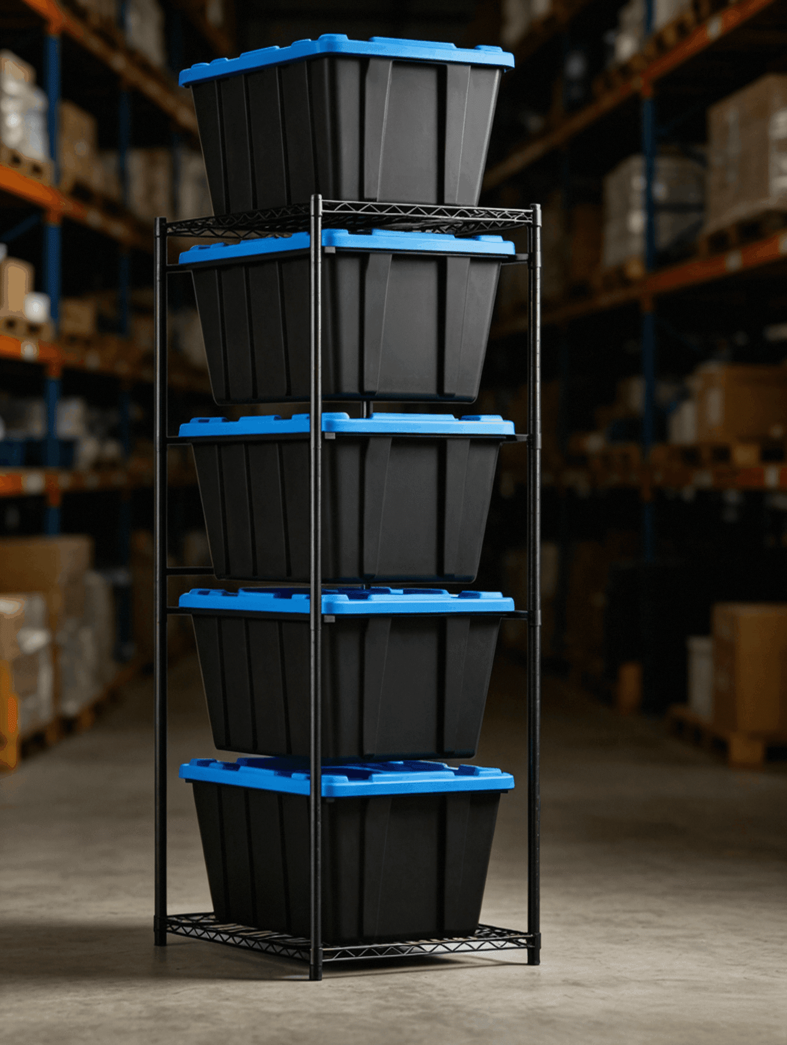 XF XINFENG 5-Tier Tote Storage Rack for 27 Gallon Bins, Heavy Duty ...