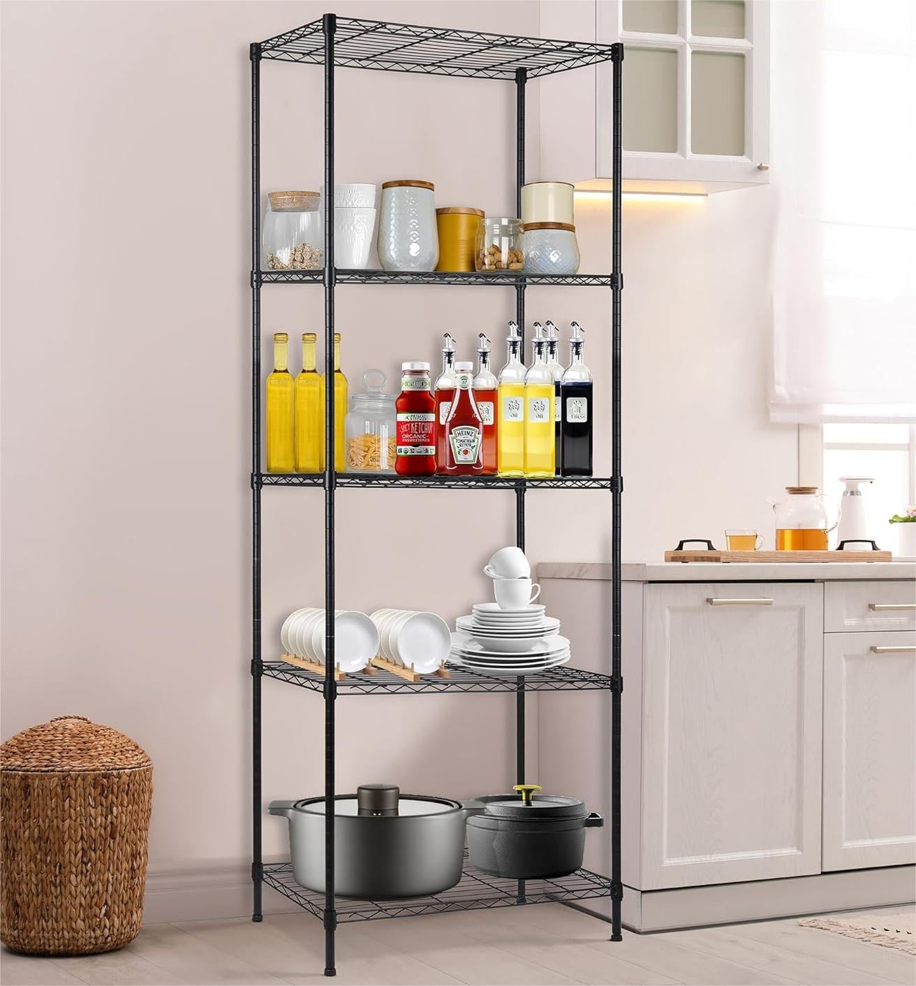 XF XINFENG 5-Wire Shelving Heavy Duty Adjustable Shelves Metal Large ...