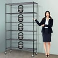 XF XINFENG 6 Tier Storage Shelves Adjustable Wire Shelving Heavy Duty Metal Shelves with Wheels ...