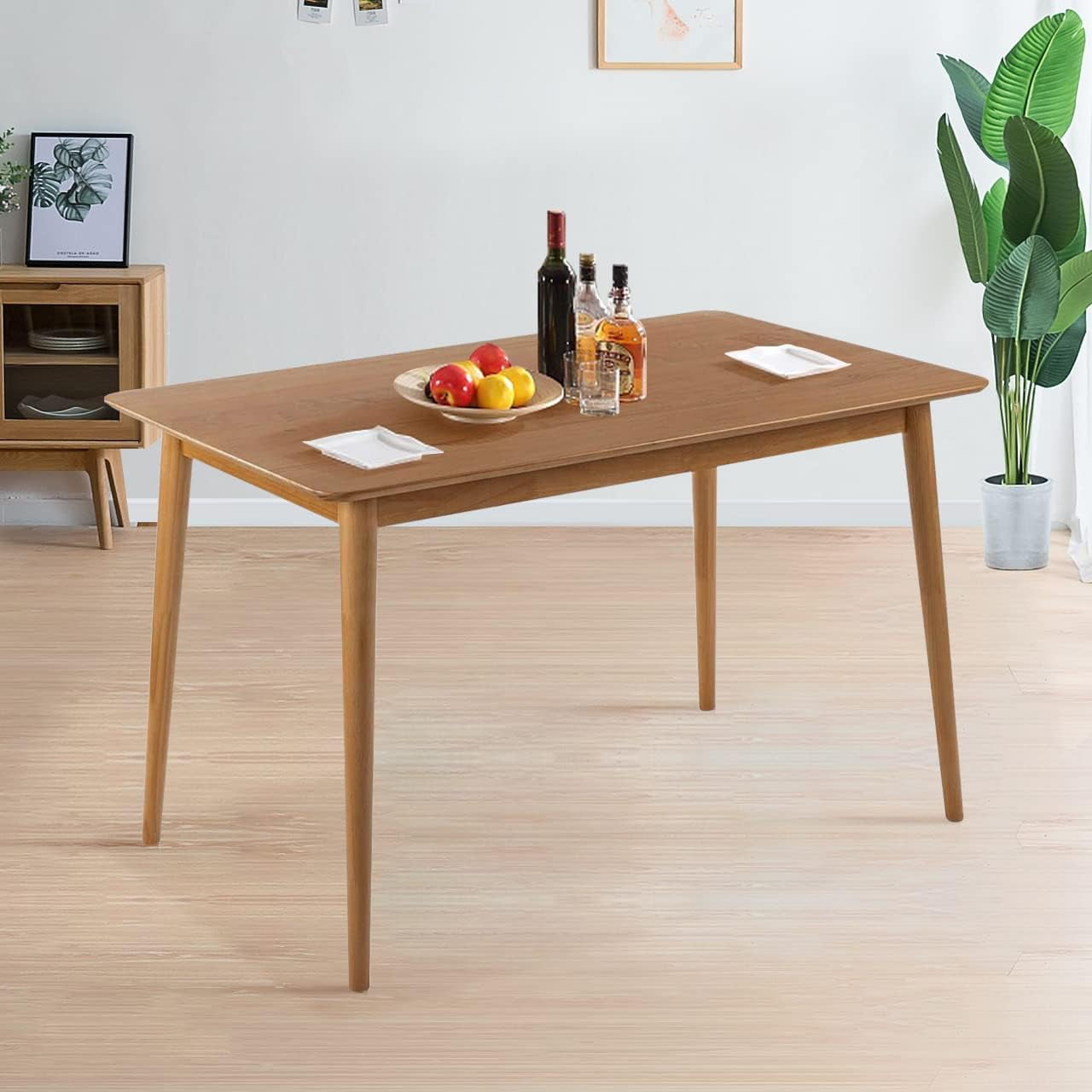 XF XINFENG Wood Dining Table Modern Rectangular Kitchen Table for Small ...