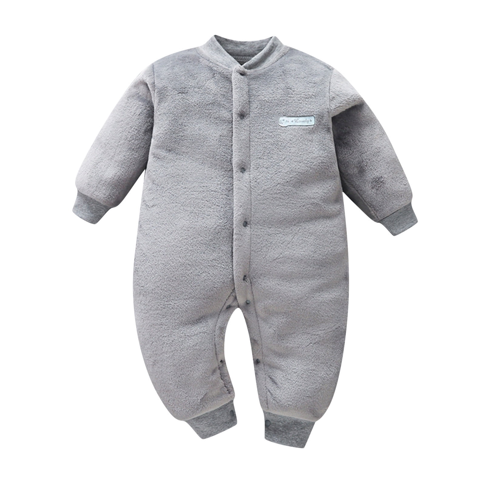 XFHLMJFF Newborn Girls Boys Jumpsuit Striped Long Sleeve Fleece Thick ...