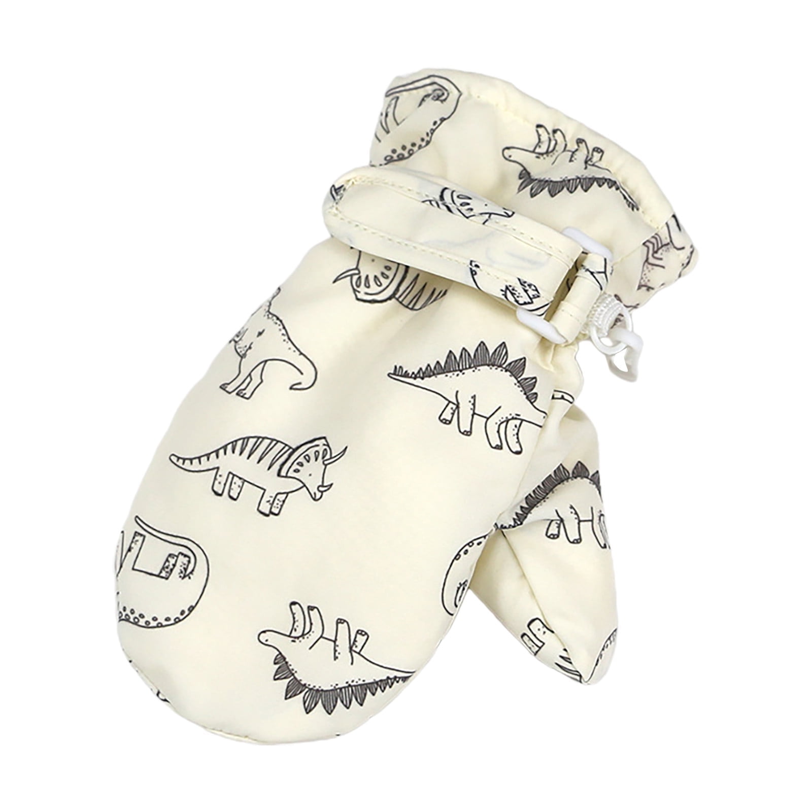XFHLMJFF Toddler Mittens Cartoon Dinosaur Winter Warm Windproof Thicken ...