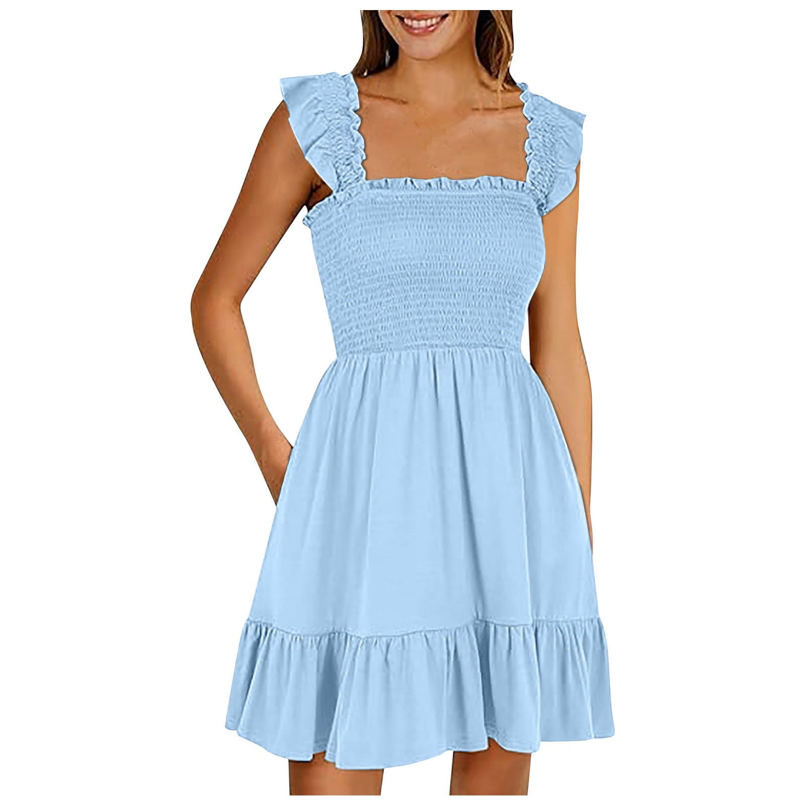 XFHLMJFF Womens Casual Dresses Basic 2024 Trendy Summer Vacation ...