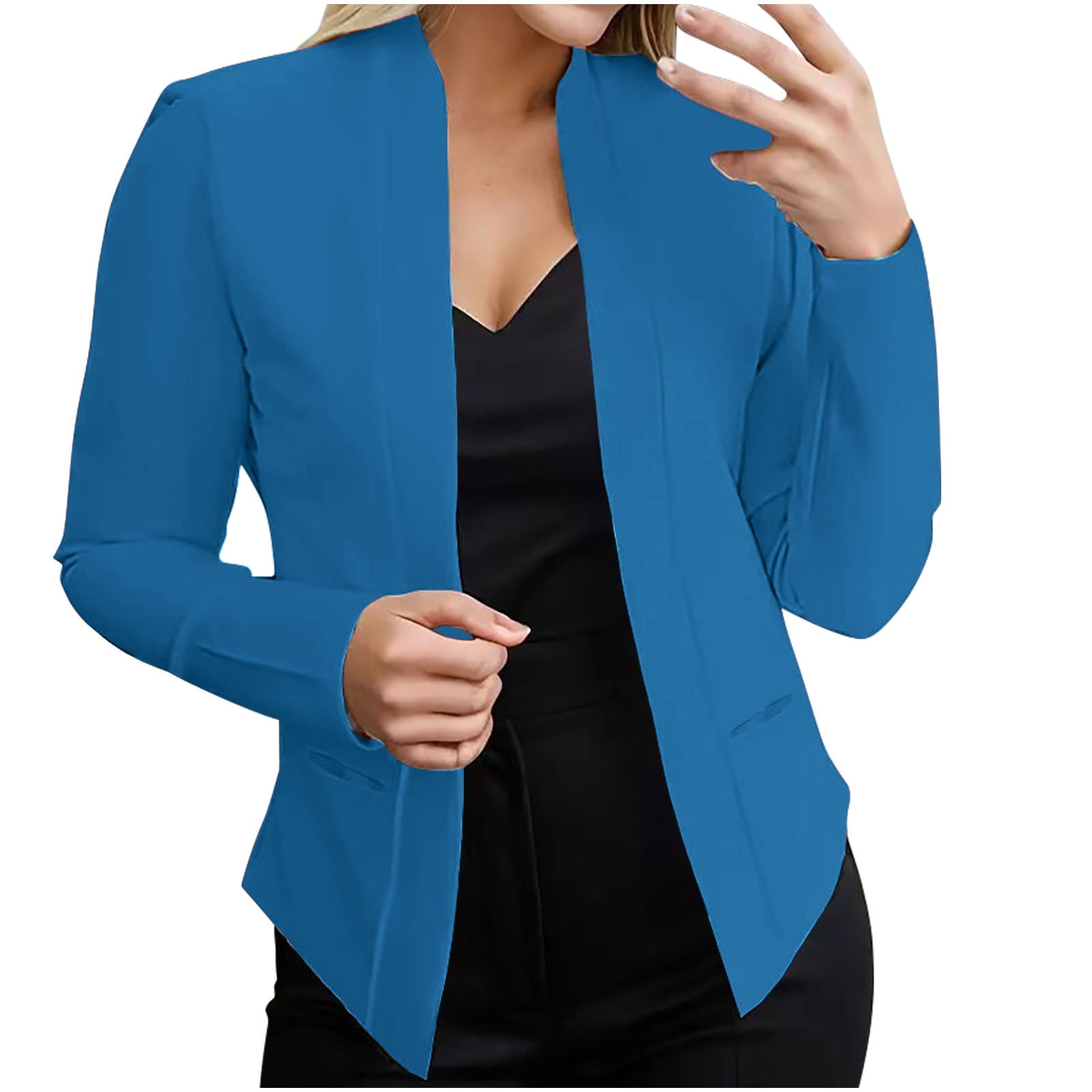 XFLWAM Blazers for Women Business Casual Long Sleeve Open Front Blazer ...