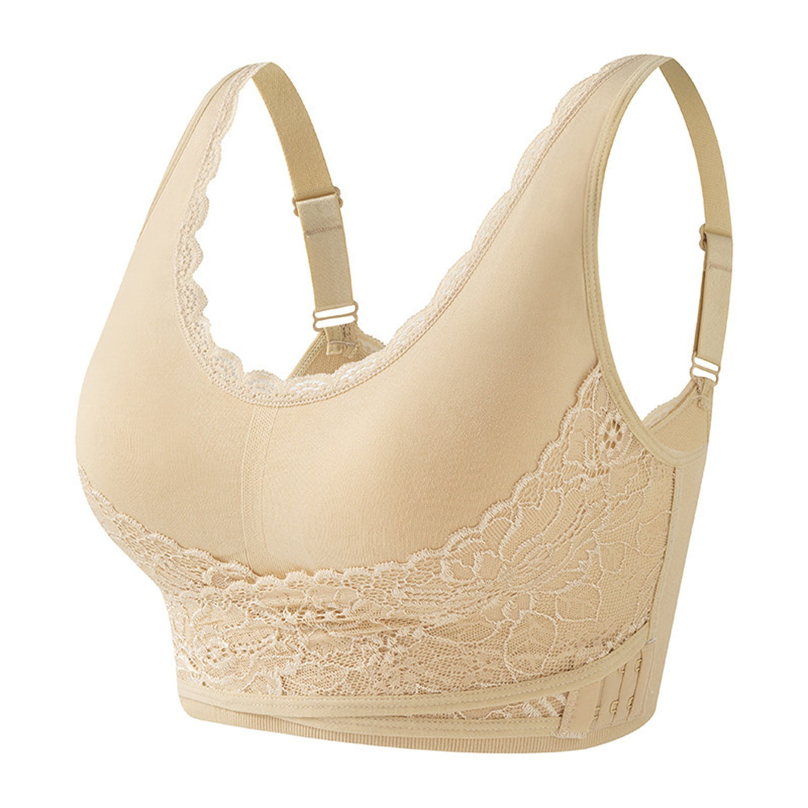 XFLWAM Bra Comfy Corset Bra Front Cross Side Buckle Lace Bras for Older ...