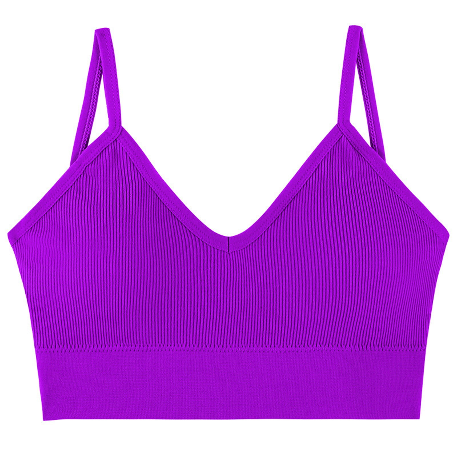 XFLWAM Bras for Women Ribbed Full Coverage Bra Wireless Everyday Bra ...